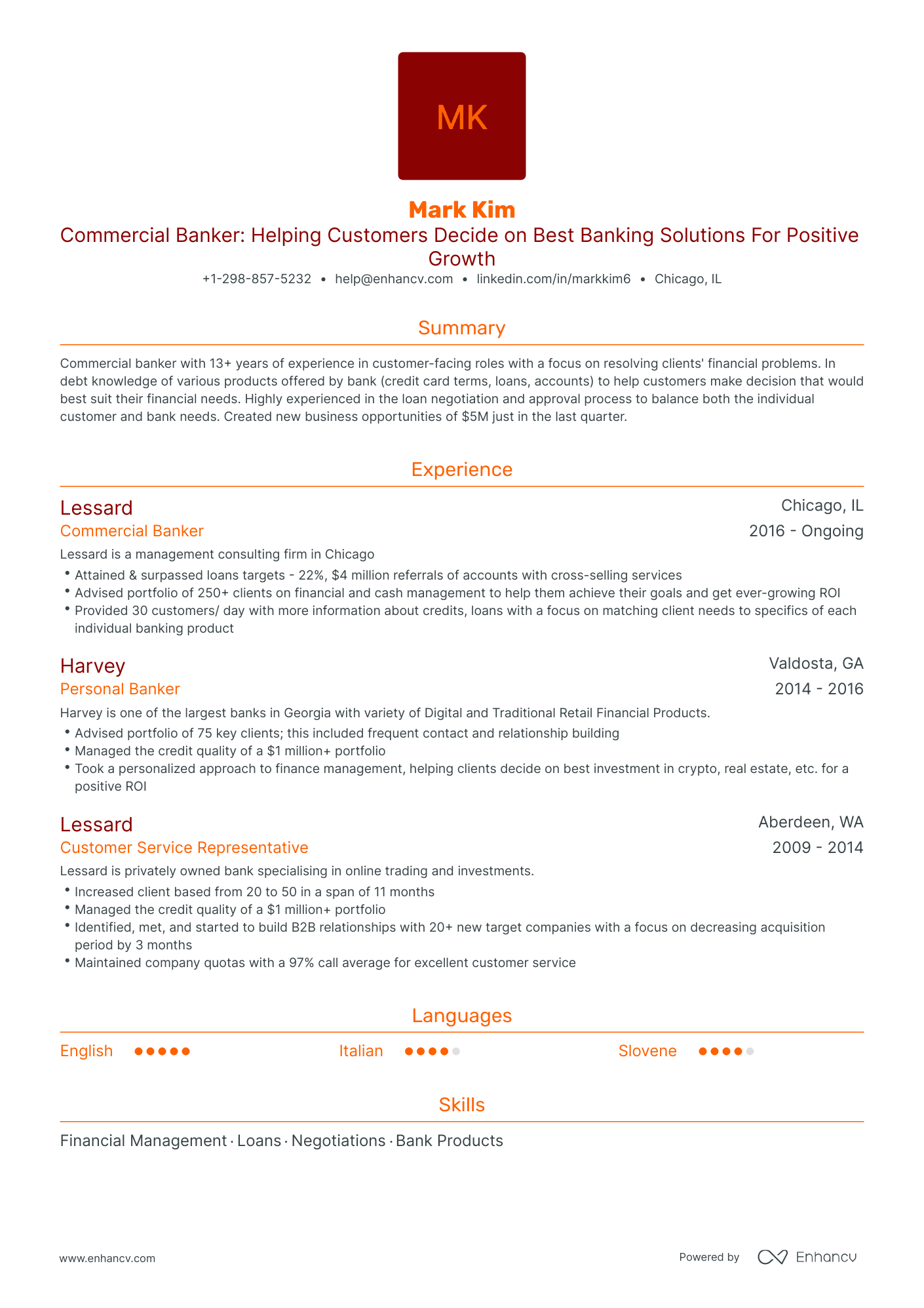 5 Commercial Banking Resume Examples & Guide for 2023