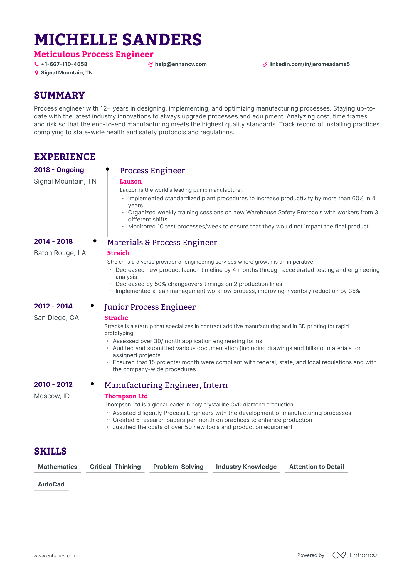 Process Engineer Resume Examples & Guide for 2023 (Layout, Skills ...