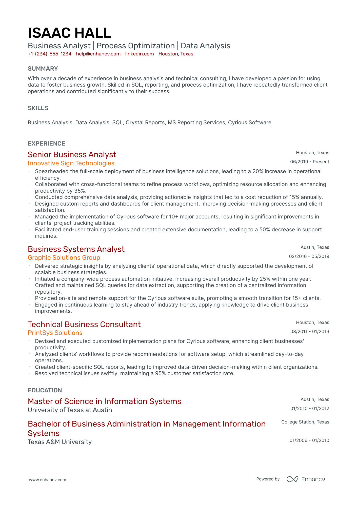 10 Software Business Analyst Resume Examples & Guide for 2026
