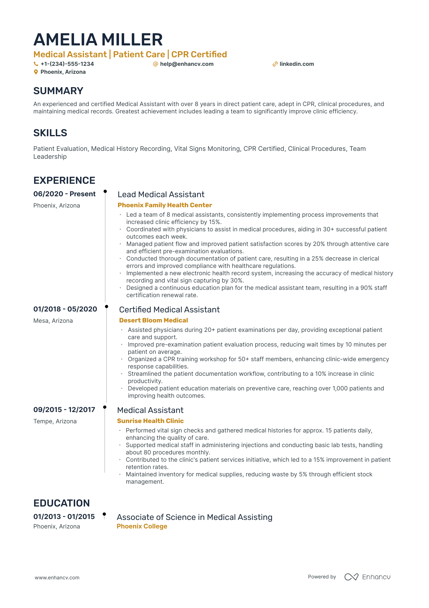 10 Clinical Medical Assistant Resume Examples & Guide for 2026