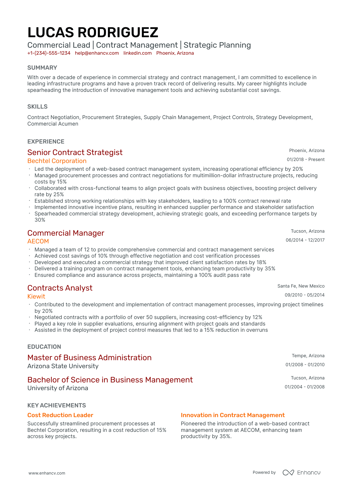 10 Commercial Manager Resume Examples & Guide for 2026