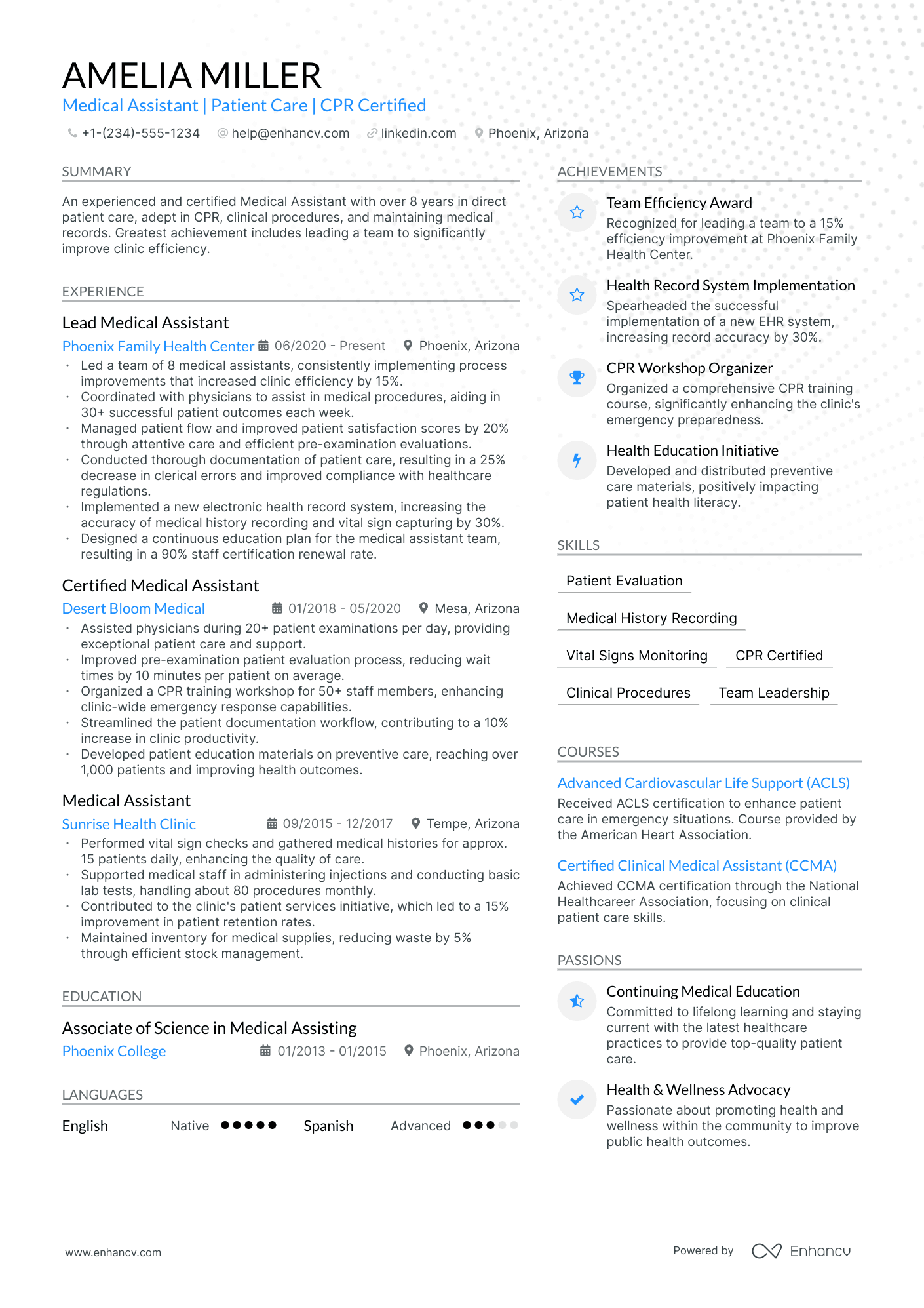 5 Clinical Medical Assistant Resume Examples & Guide for 2024