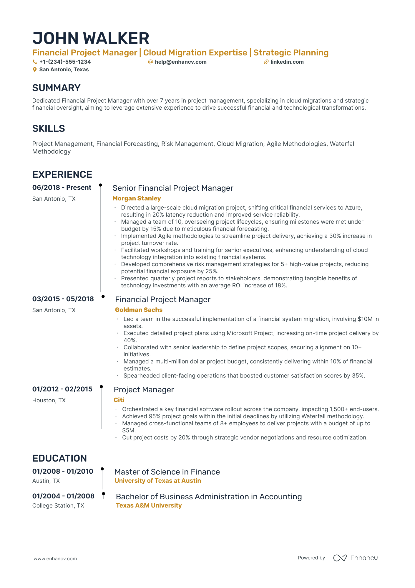 10 Financial Project Manager Resume Examples & Guide for 2026