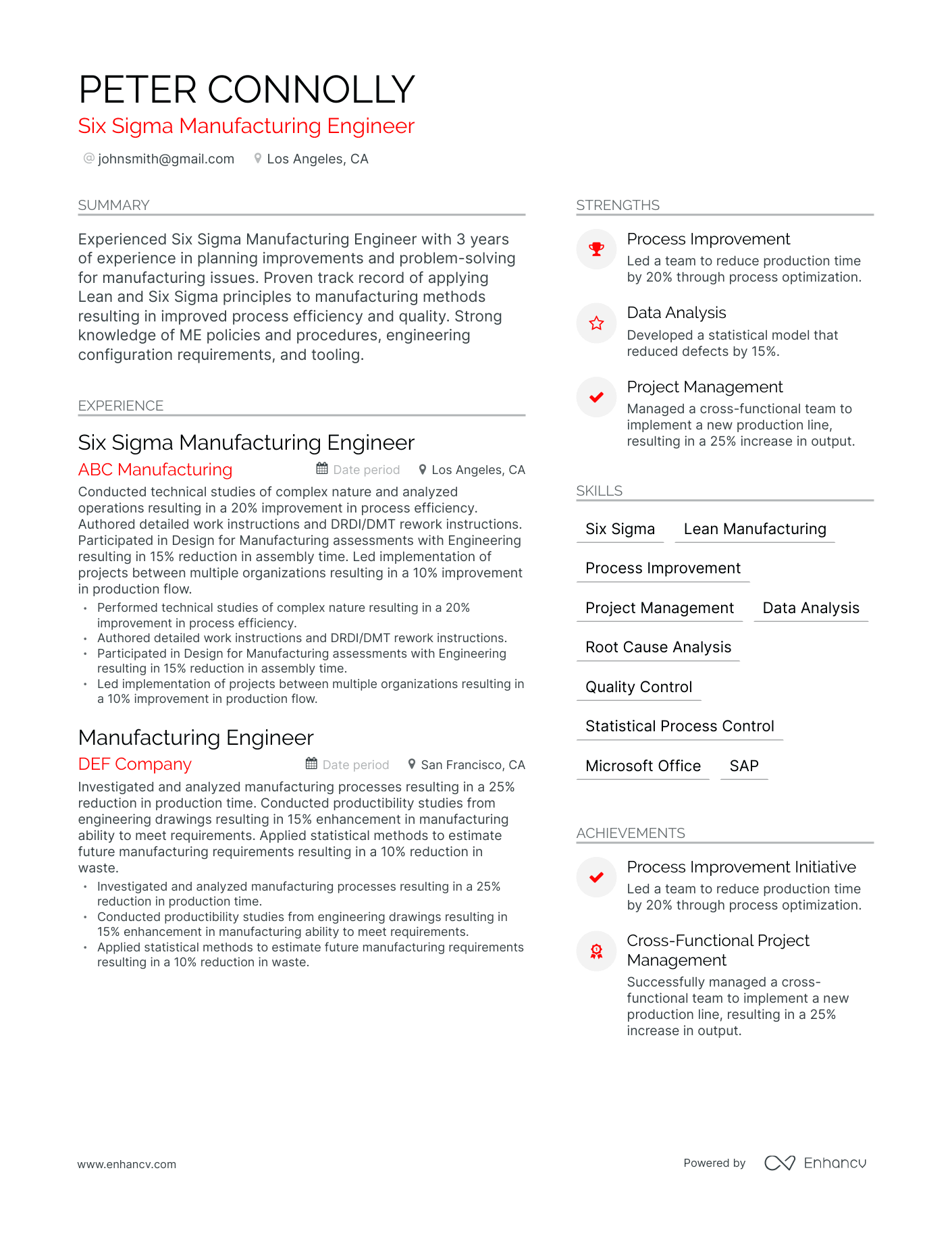5 Six Sigma Resume Examples & Guide for 2023