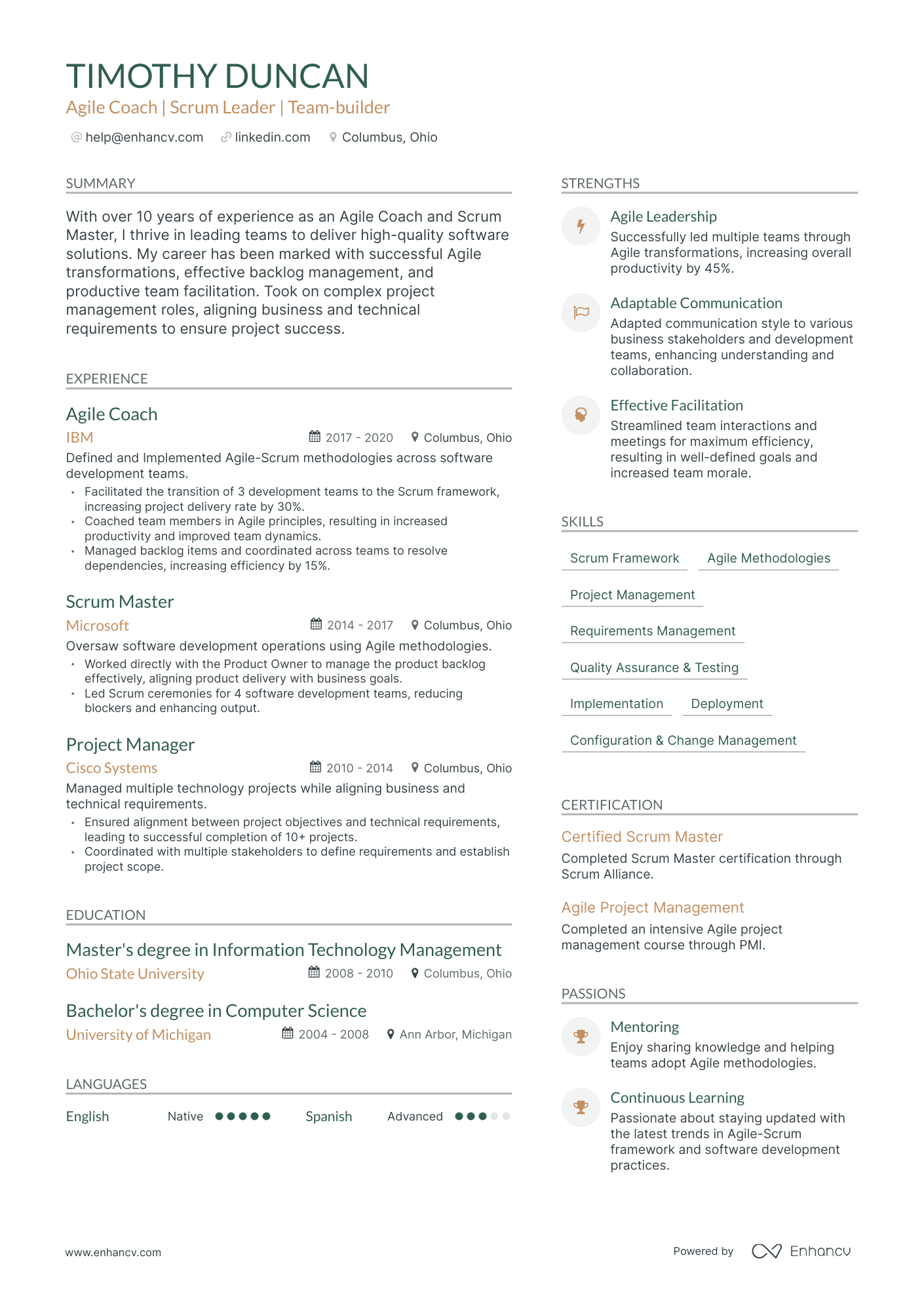 5 Agile Coach Resume Examples & Guide for 2024