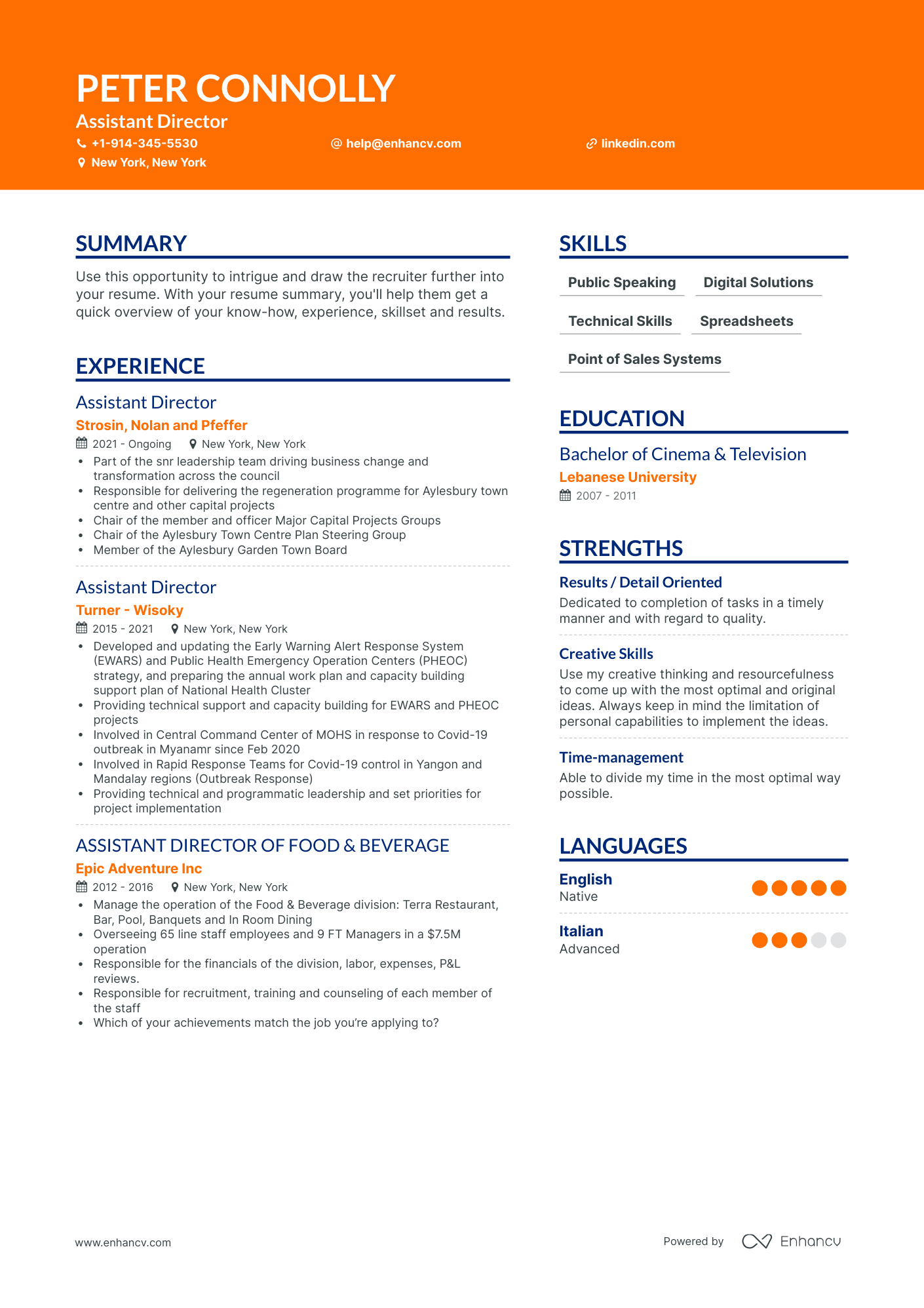 Assistant Director Resume Examples & Guide for 2023 (Layout, Skills ...