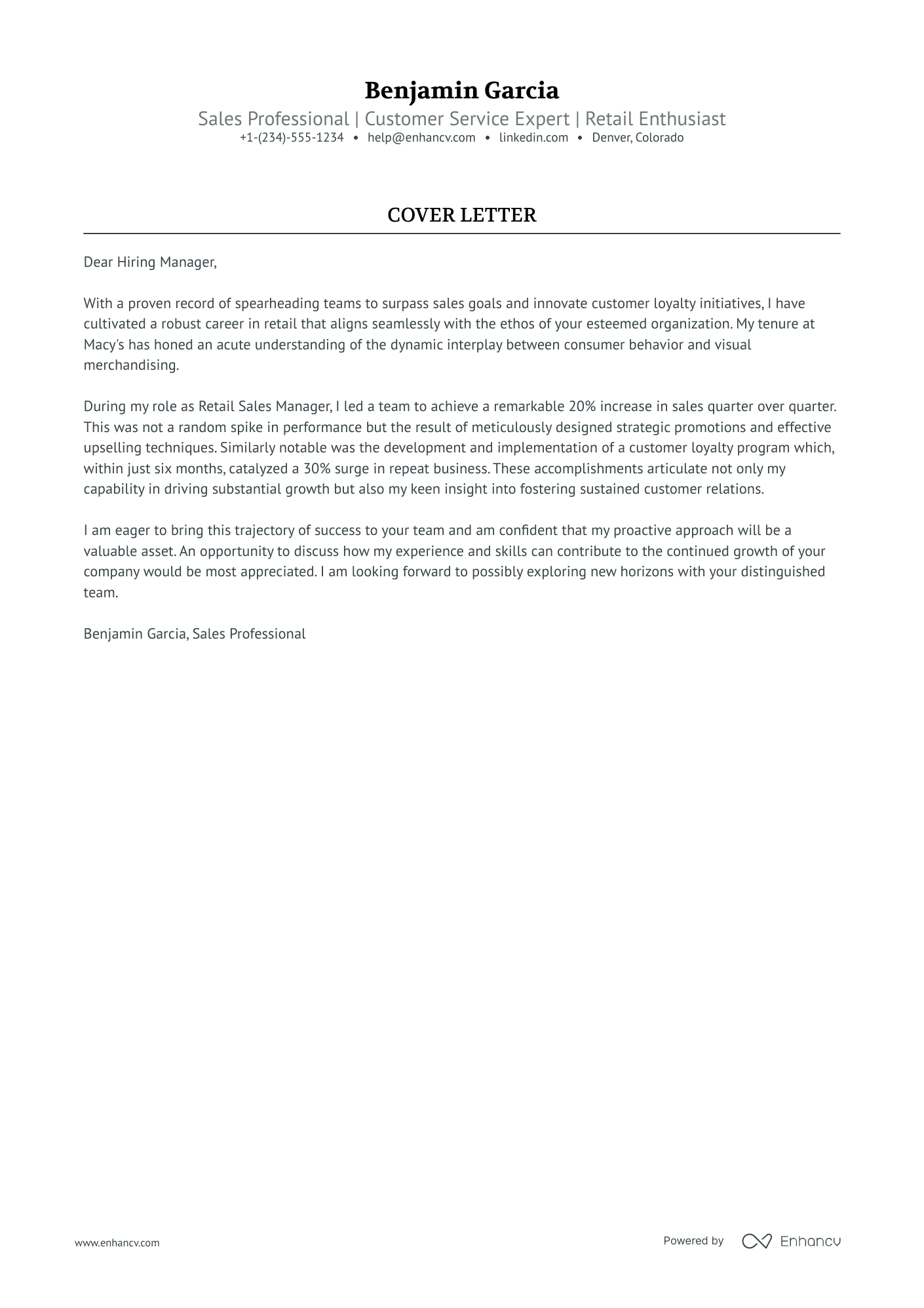 5 Professional Sales Person Cover Letter Examples and Template for 2026 ...