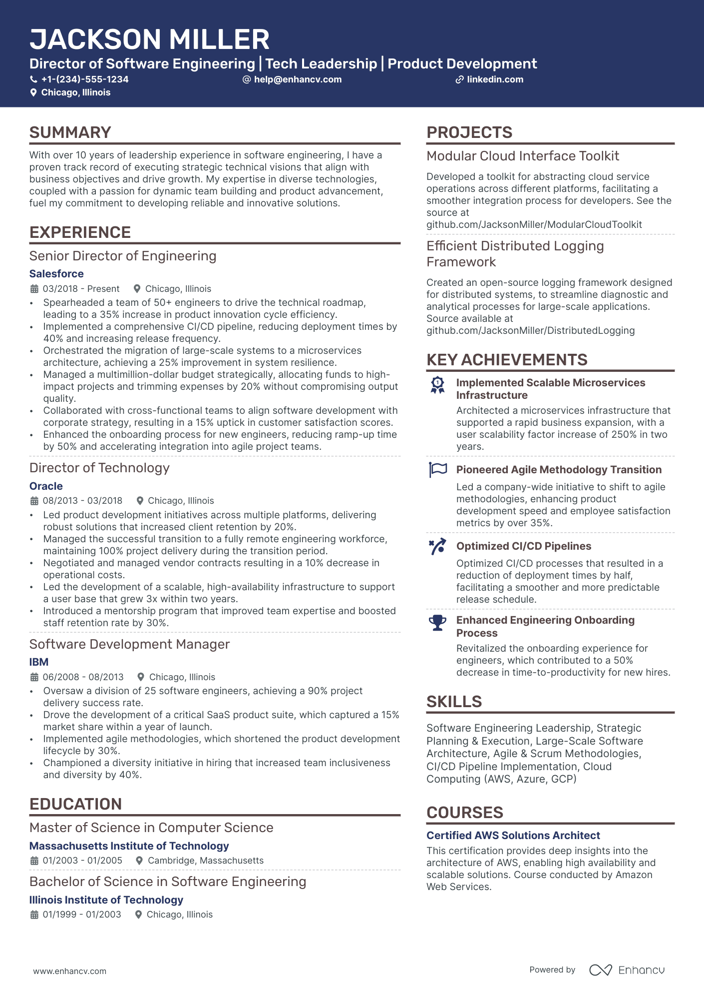 10 Director of Software Engineering Resume Examples & Guide for 2025