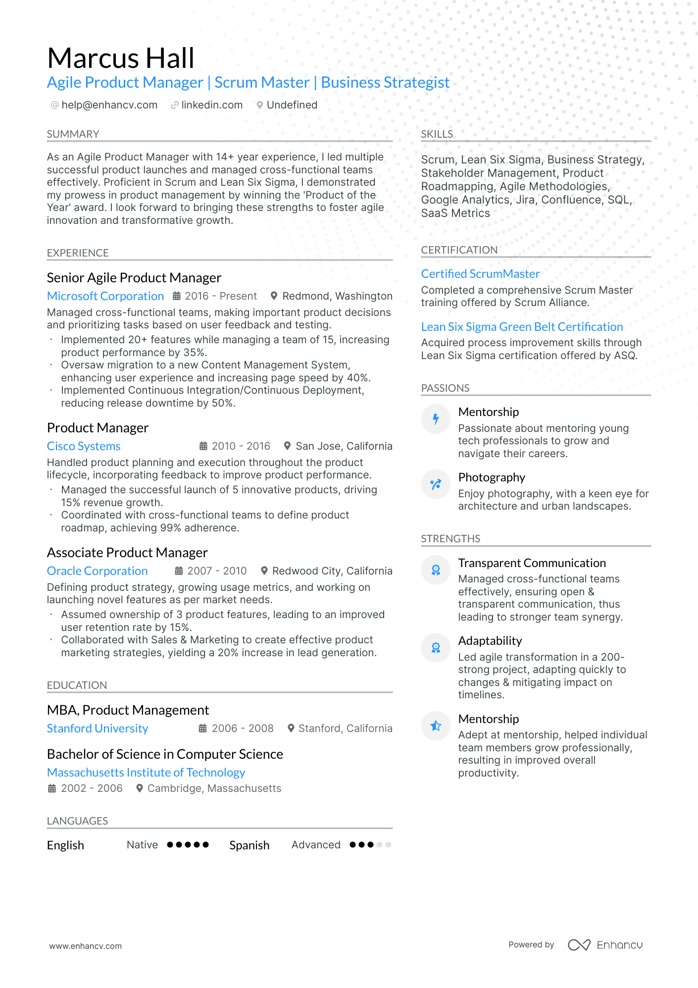 10 Agile Product Manager Resume Examples & Guide for 2026