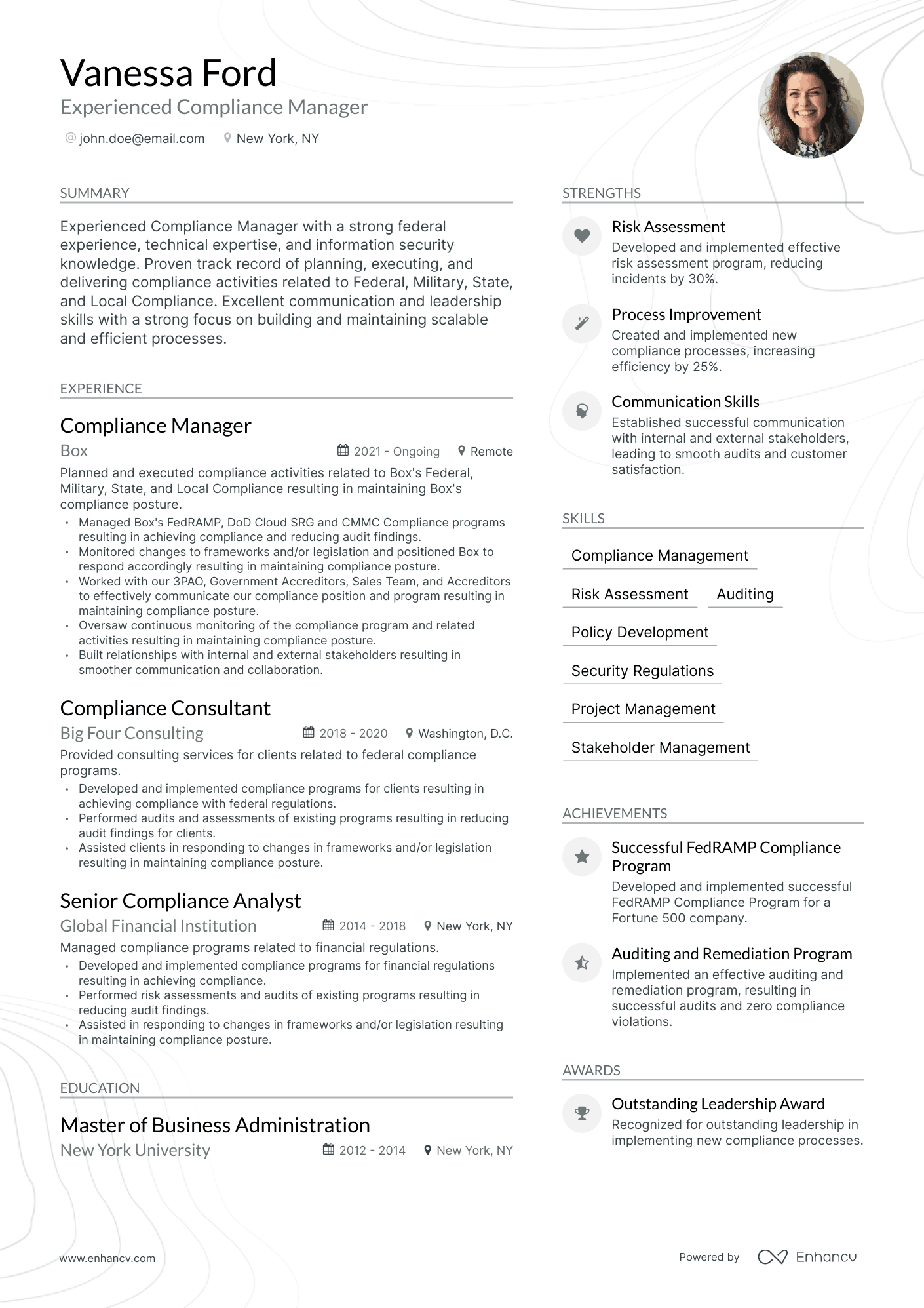 3 Compliance Manager Resume Examples & Guide for 2024