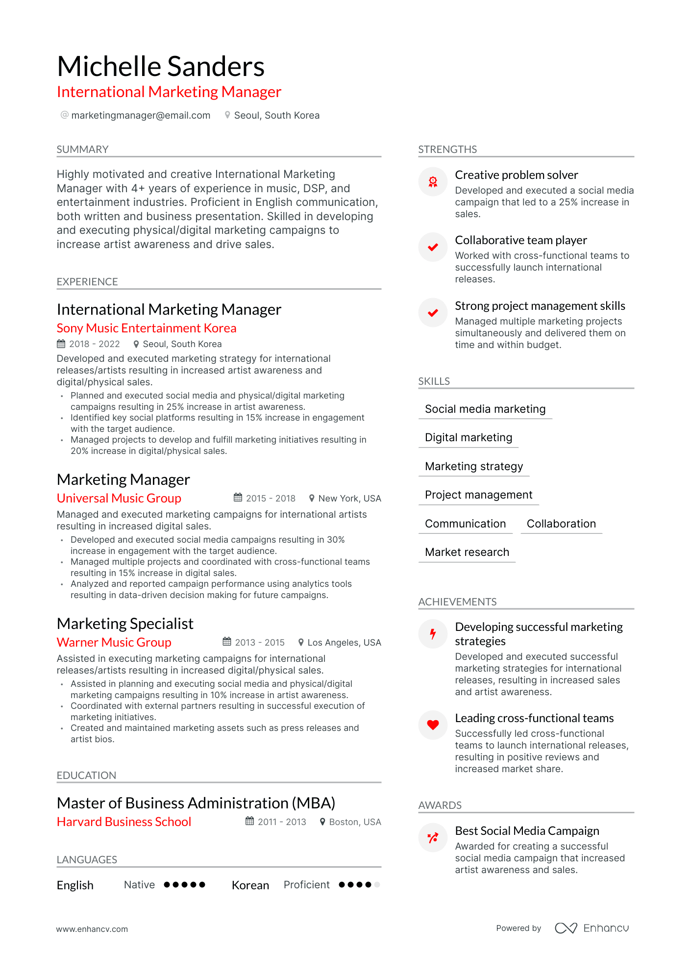 5 International Marketing Manager Resume Examples & Guide for 2023