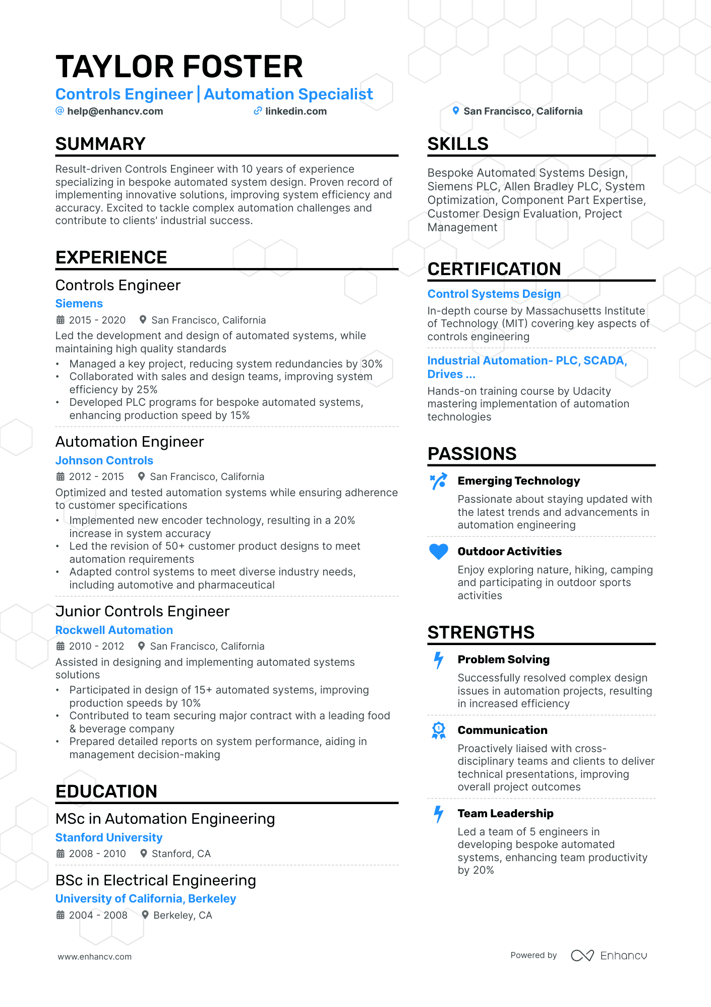 10 Controls Engineer Resume Examples & Guide for 2025