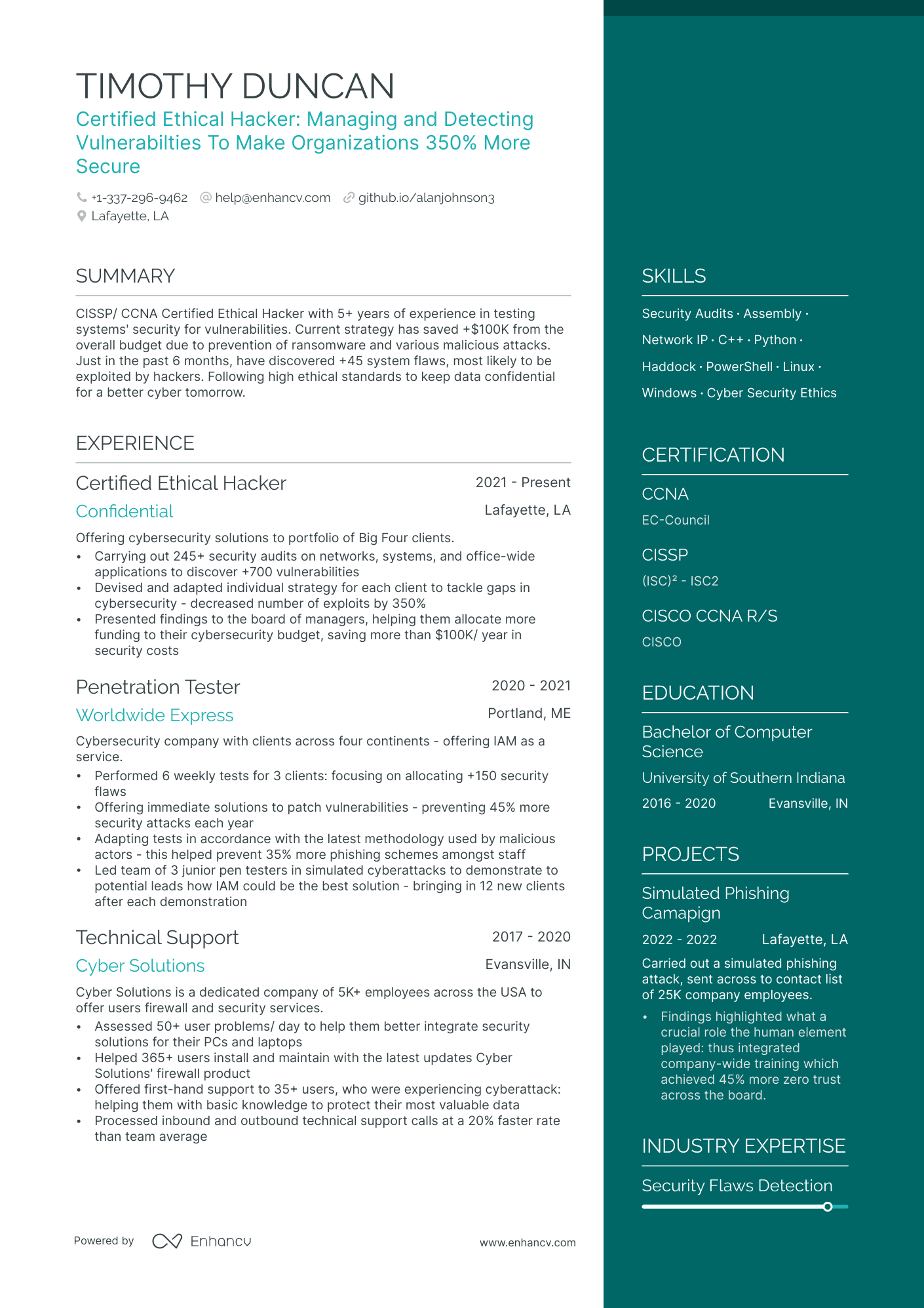 5 Ethical Hacker Resume Examples & Guide for 2024