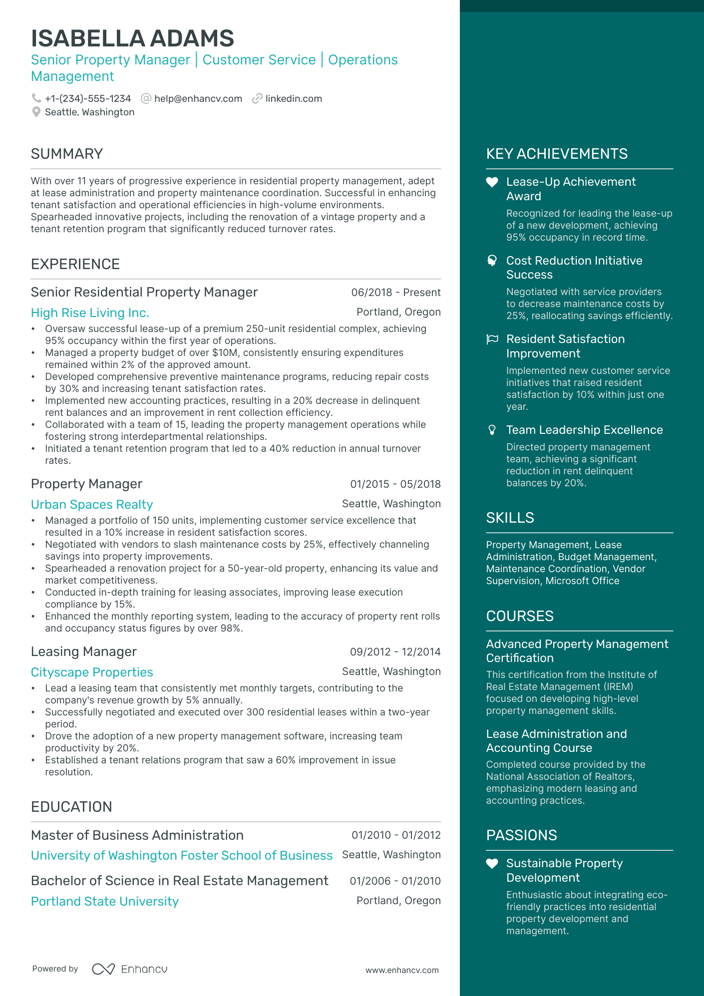 10 Residential Property Manager Resume Examples & Guide for 2026