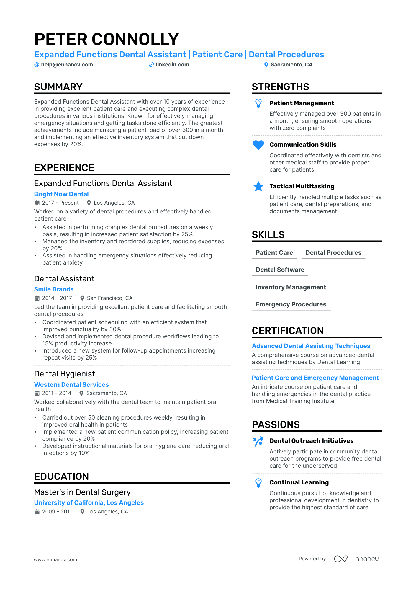 5 Expanded Functions Dental Assistant Resume Examples & Guide for 2024