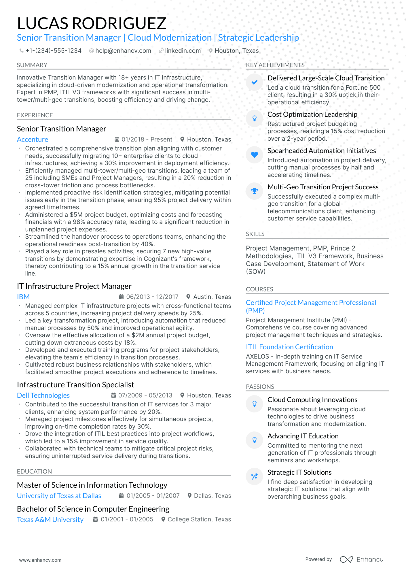 10 Transition Manager Resume Examples & Guide for 2025