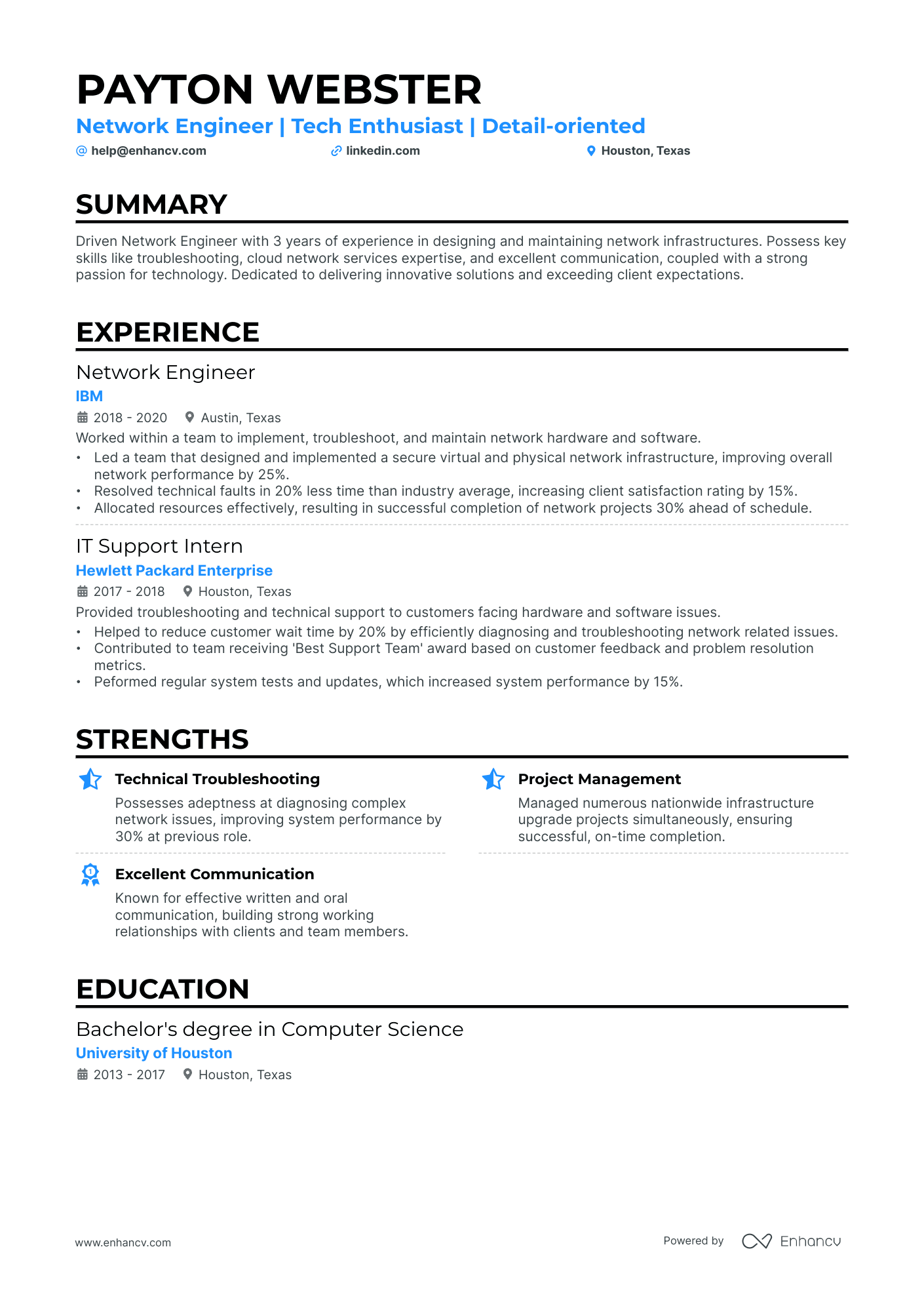 5 Junior Network Engineer Resume Examples & Guide for 2024