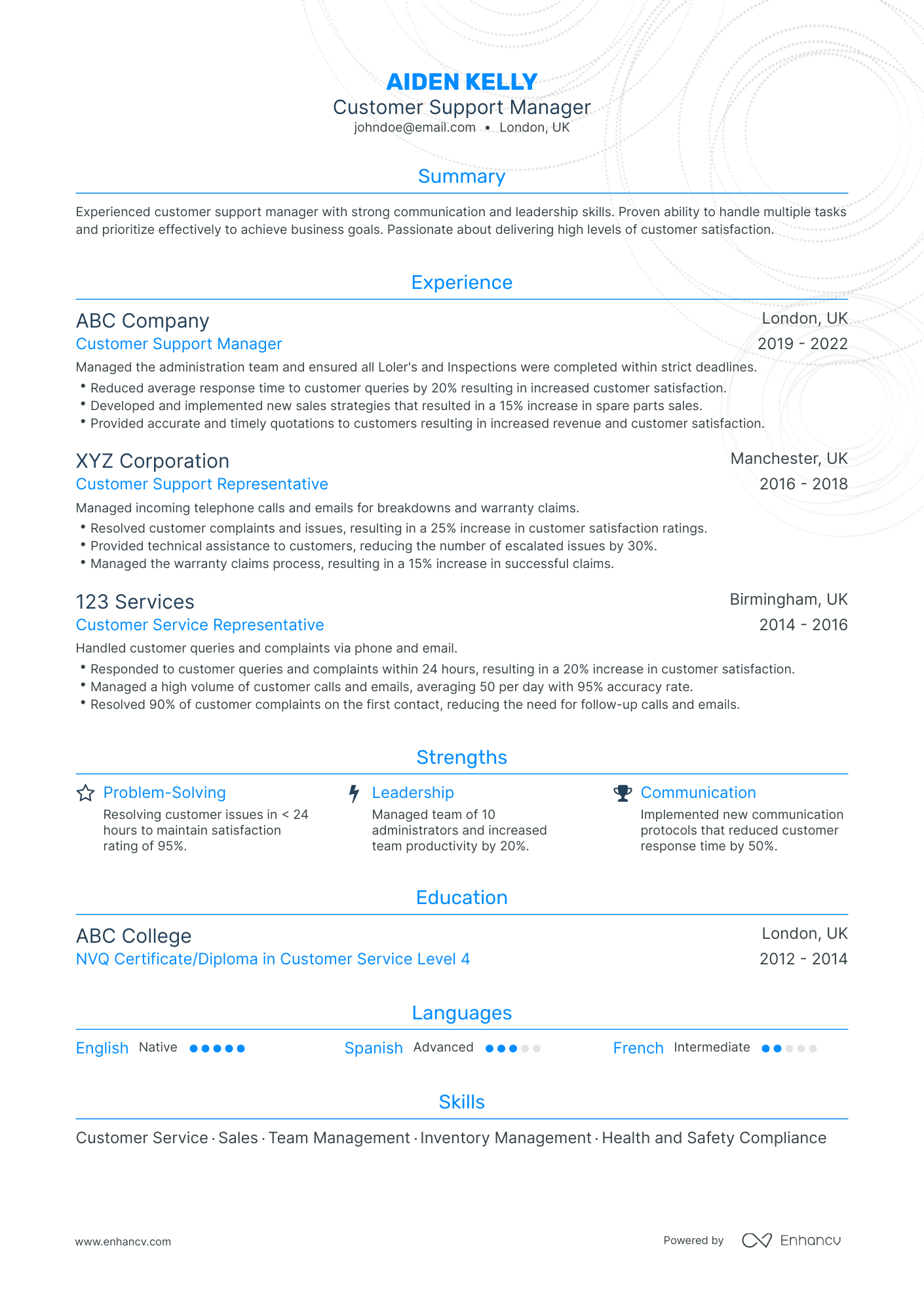 5 Customer Support Manager Resume Examples & Guide for 2023