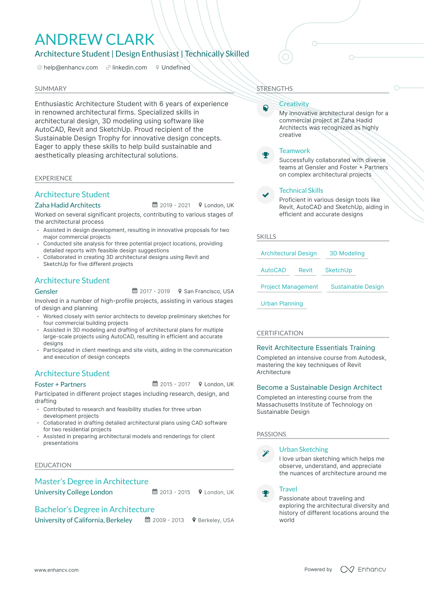 5 Architecture Student Resume Examples & Guide for 2024