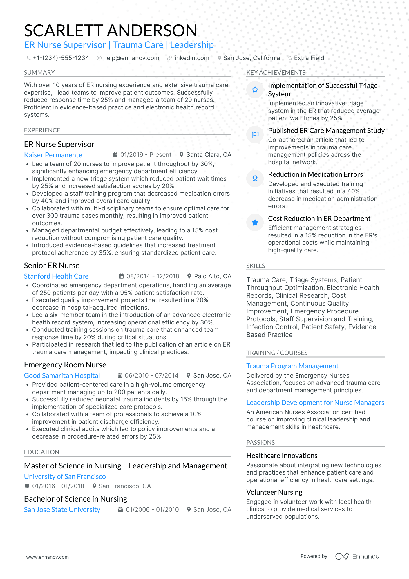 16 ER Nurse Resume Examples With 10/10 Score In 2026