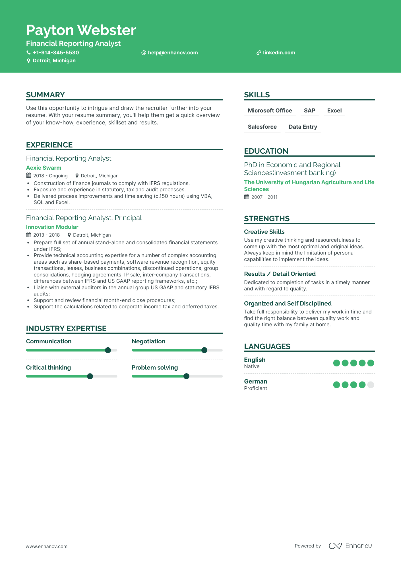 5 Financial Reporting Analyst Resume Examples & Guide for 2023