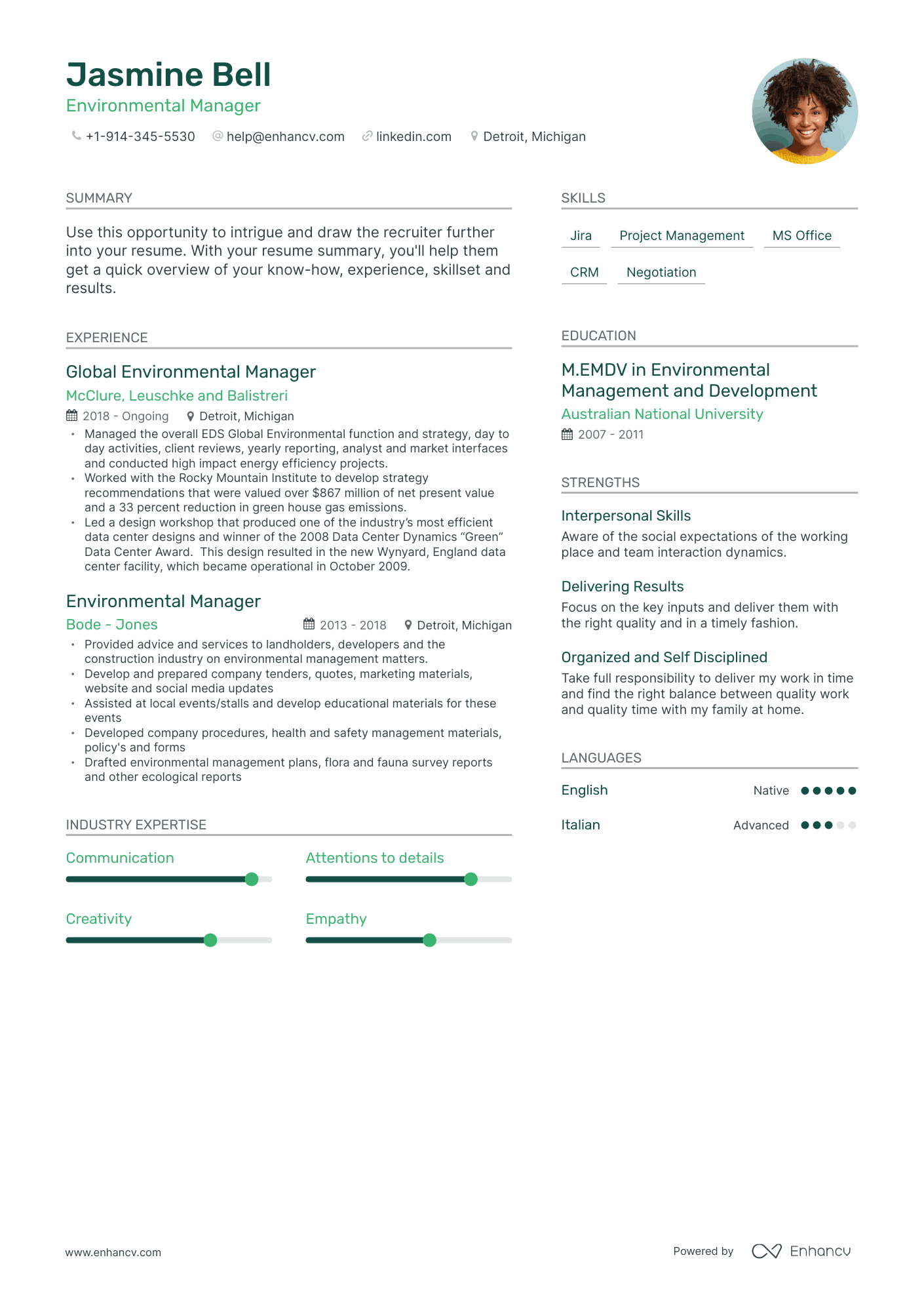 Environmental Manager Resume Examples & Guide for 2023 (Layout, Skills ...