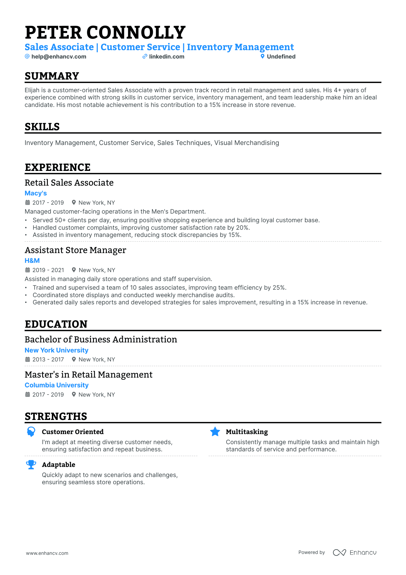 10 Clothing Store Sales Associate Resume Examples & Guide for 2026