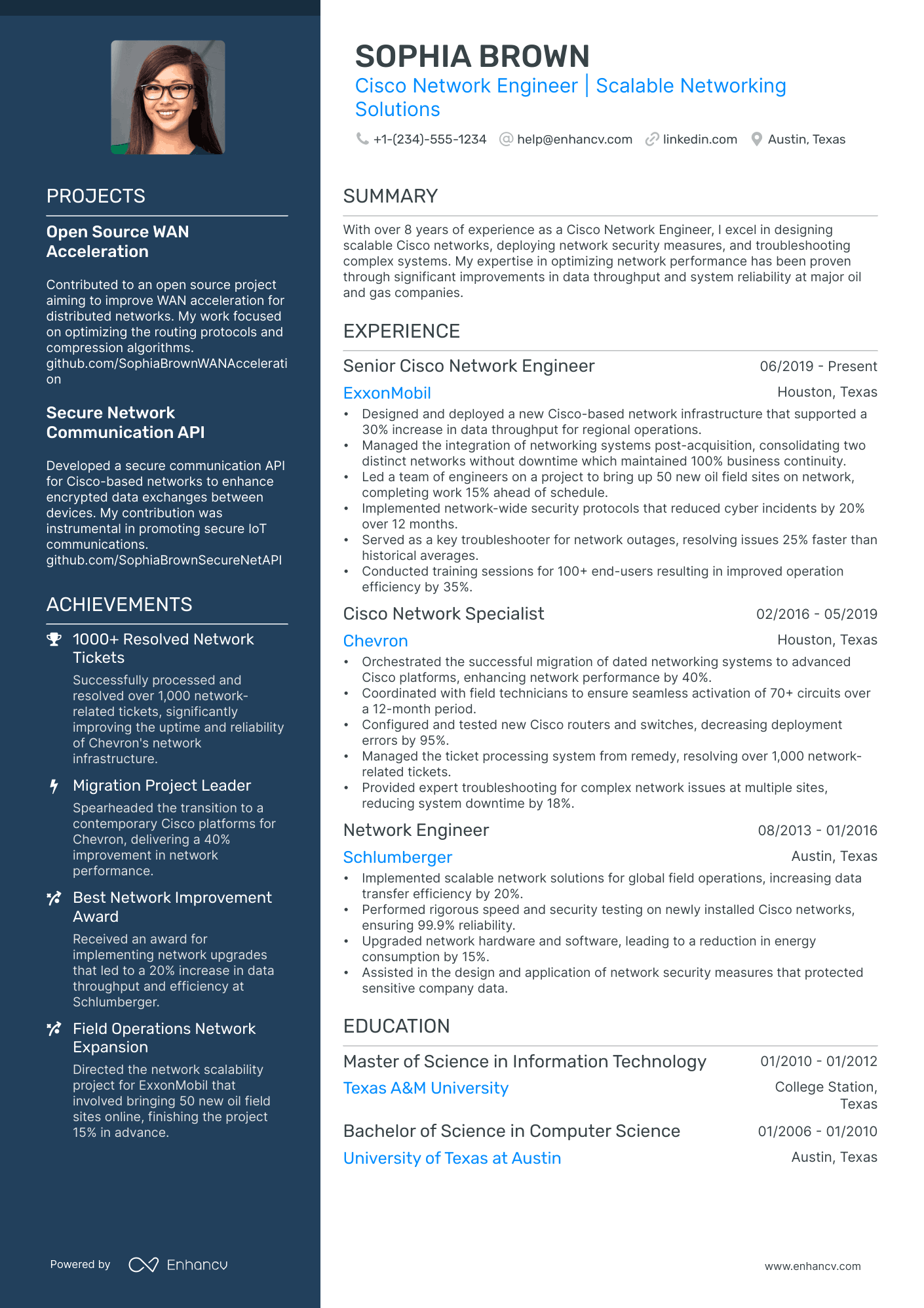 5 Cisco Network Engineer Resume Examples & Guide for 2024