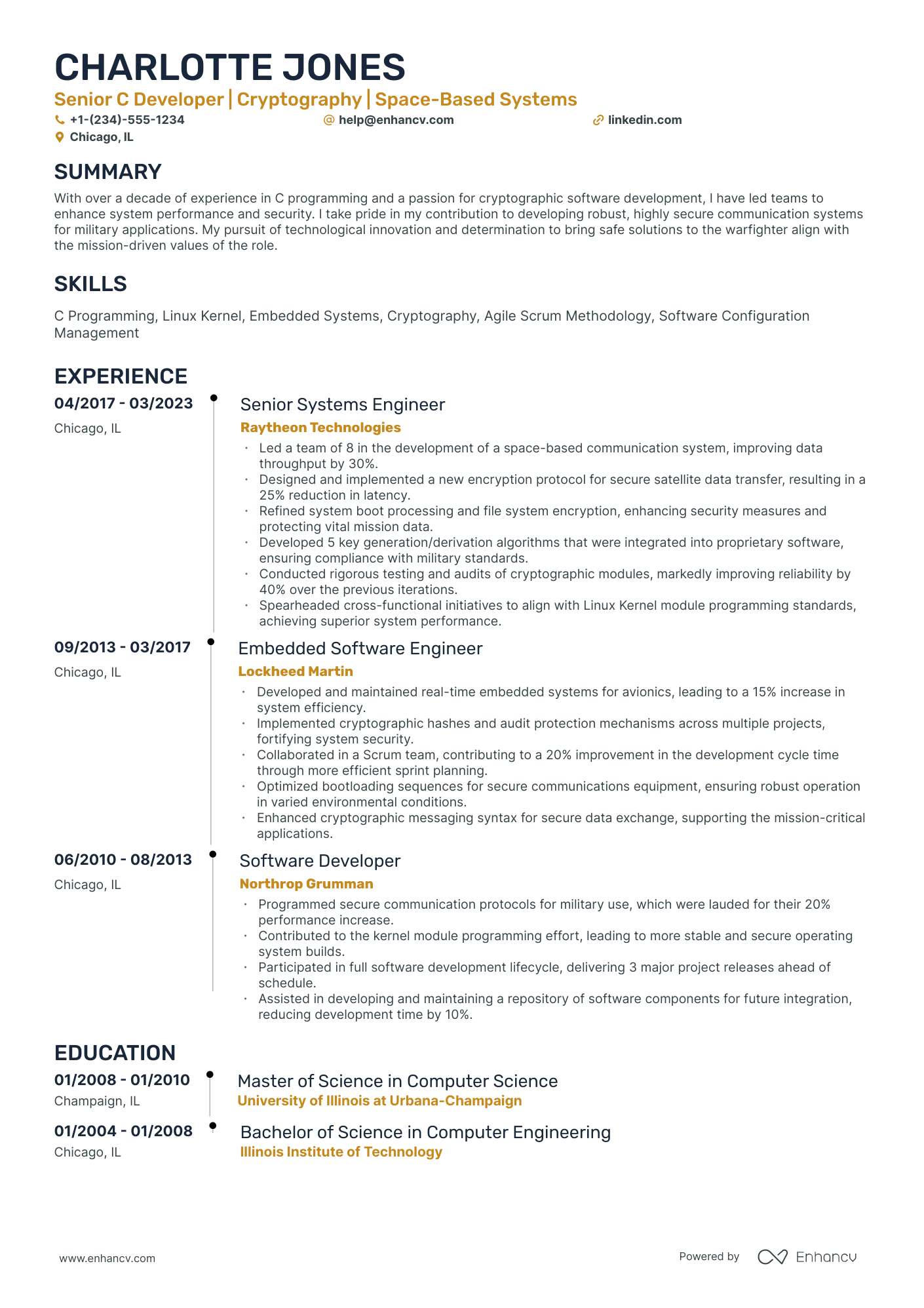 10 C Developer Resume Examples & Guide for 2025