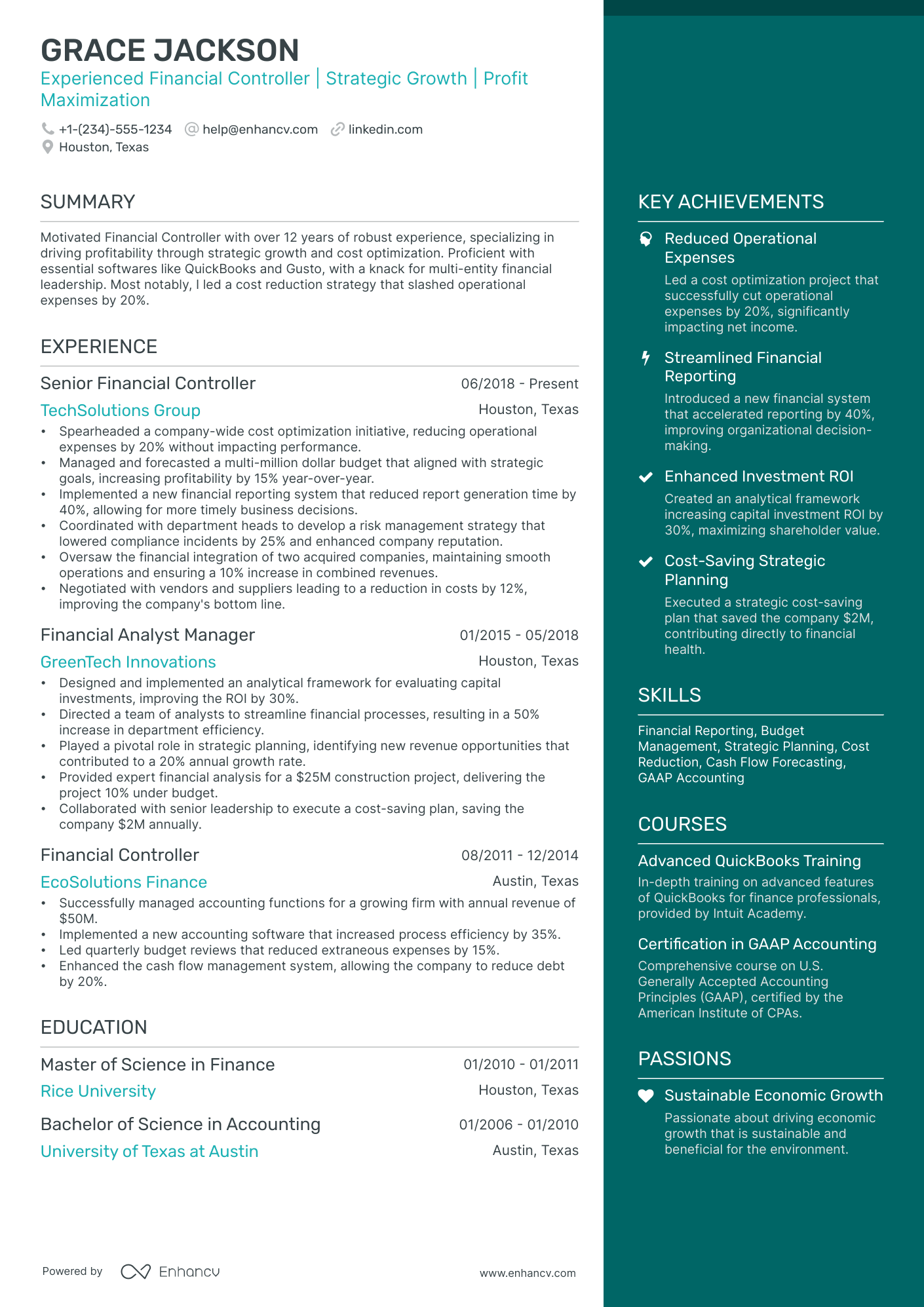 10 Financial Controller Resume Examples & Guide for 2025