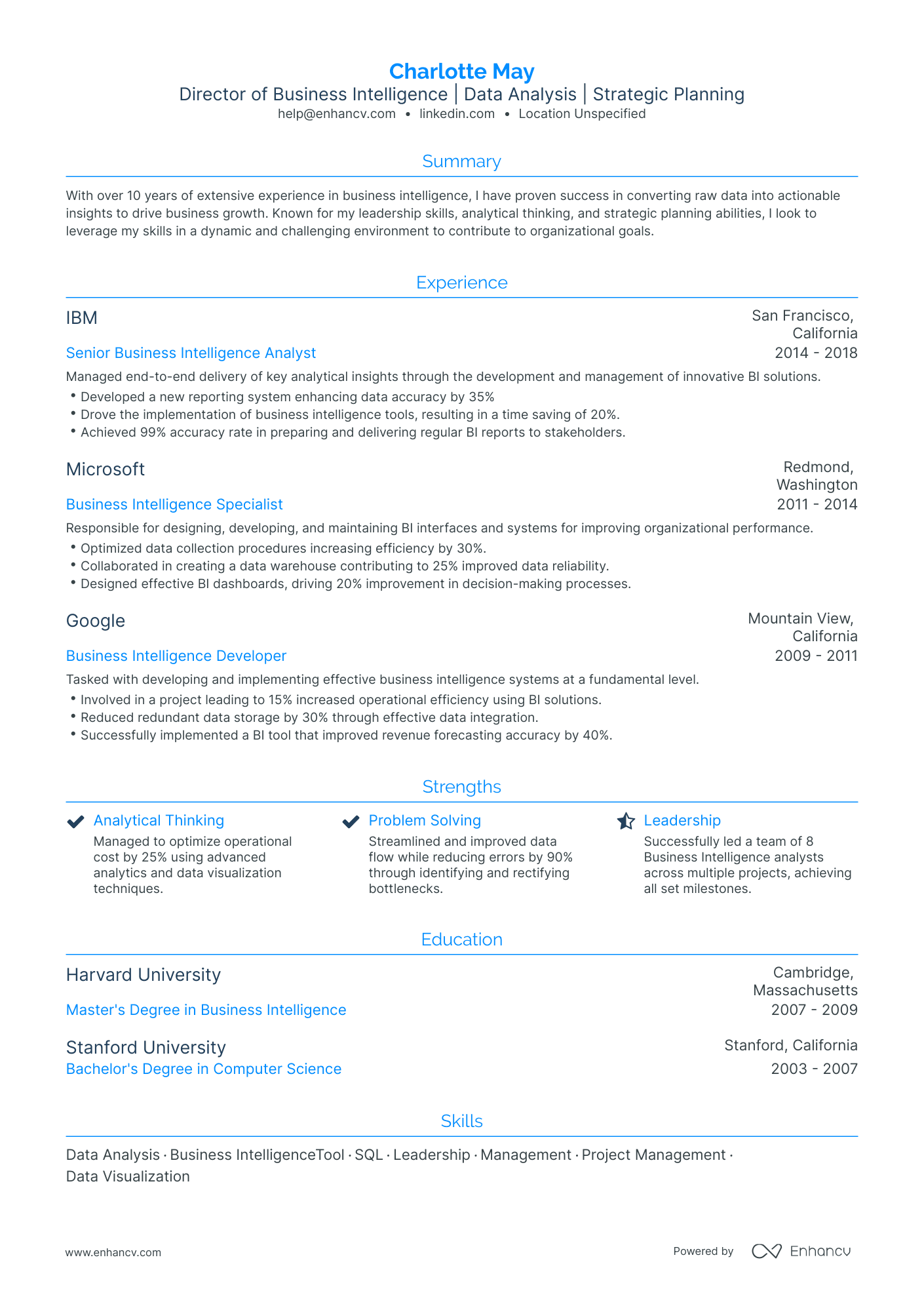 5 Business Intelligence Director Resume Examples & Guide for 2023
