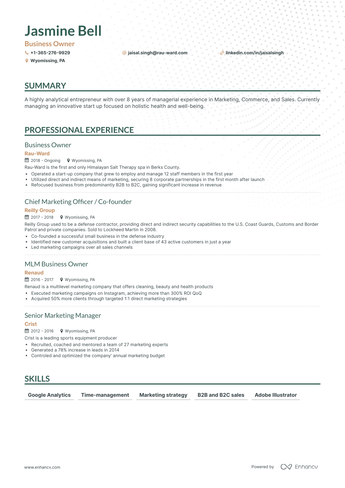 7 Business Owner Resume Examples & Guide for 2023