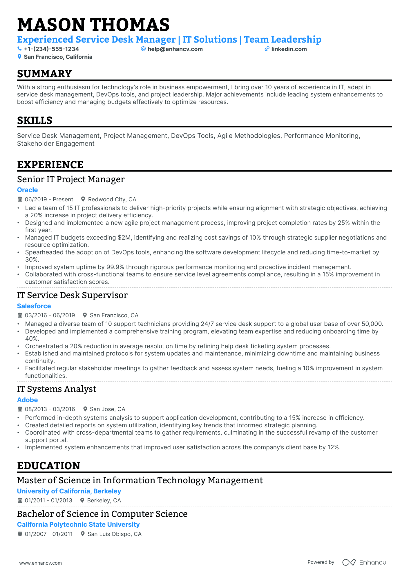 10 Service Desk Manager Resume Examples & Guide for 2026