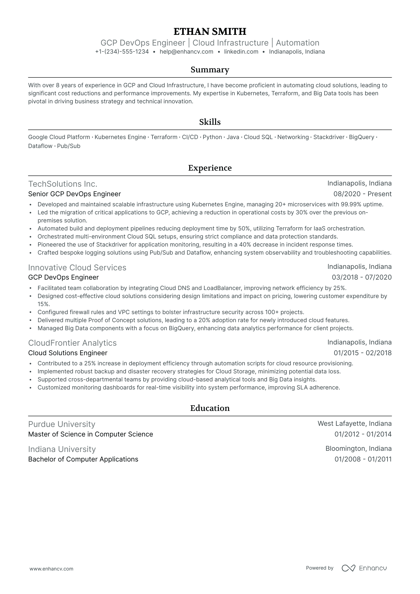 5 GCP Devops Engineer Resume Examples & Guide for 2024