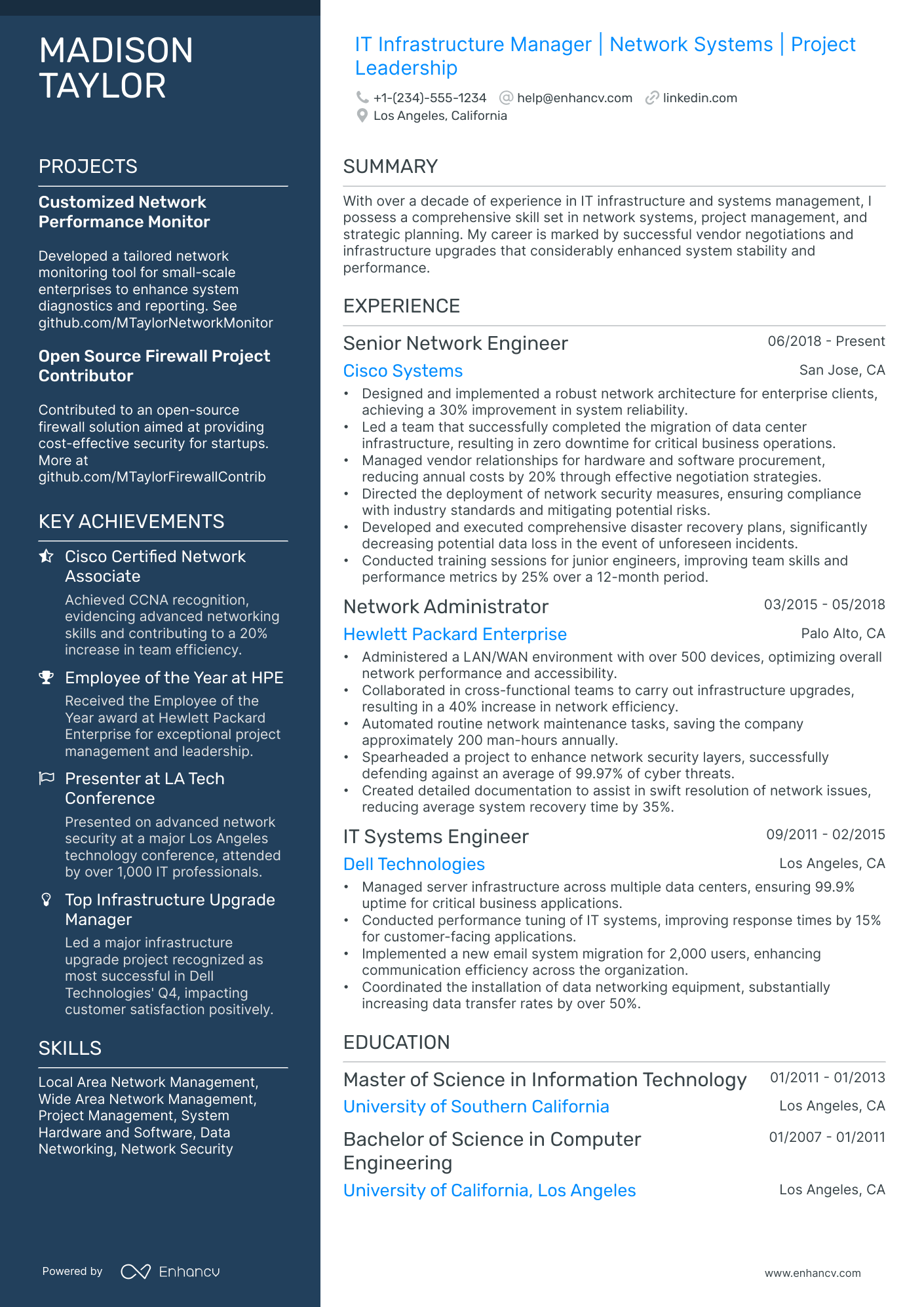 10 IT Infrastructure Manager Resume Examples & Guide for 2025