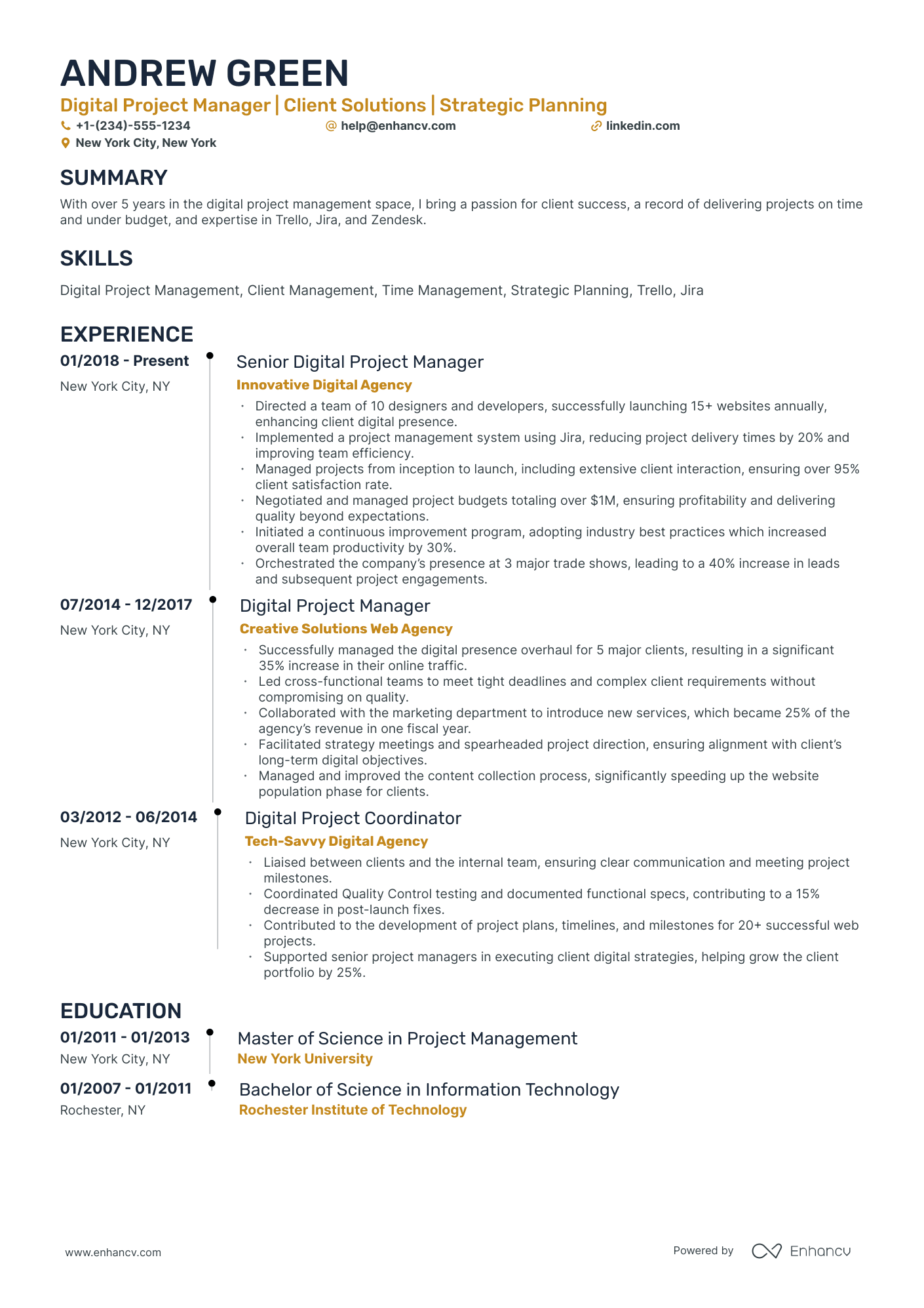 10 Digital Project Manager Resume Examples & Guide for 2026