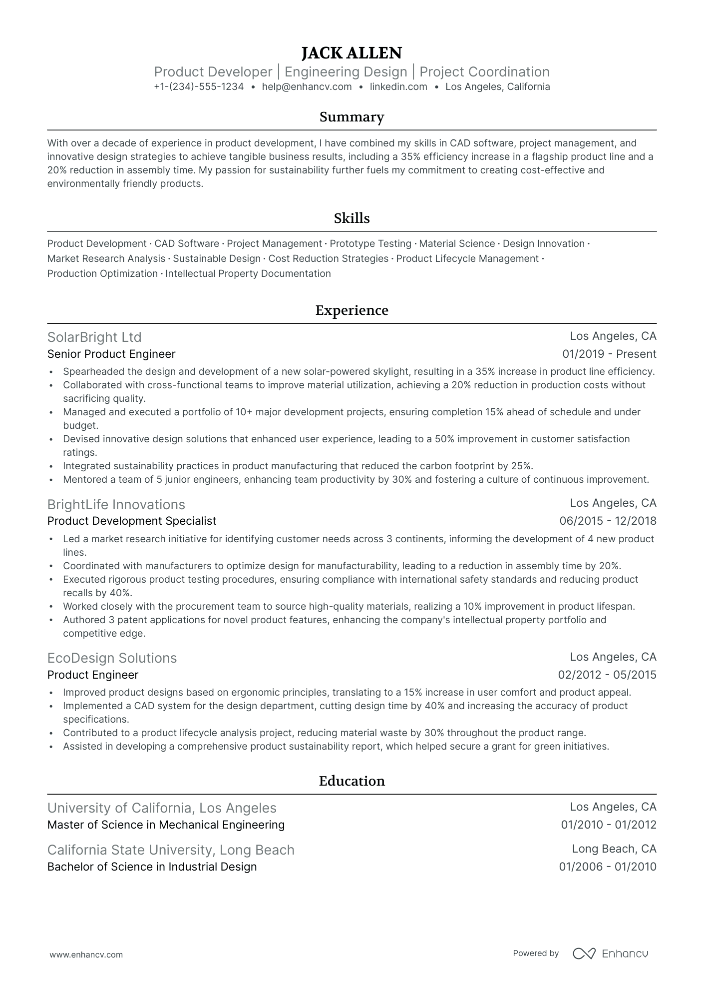 5 Product Developer Resume Examples & Guide for 2024