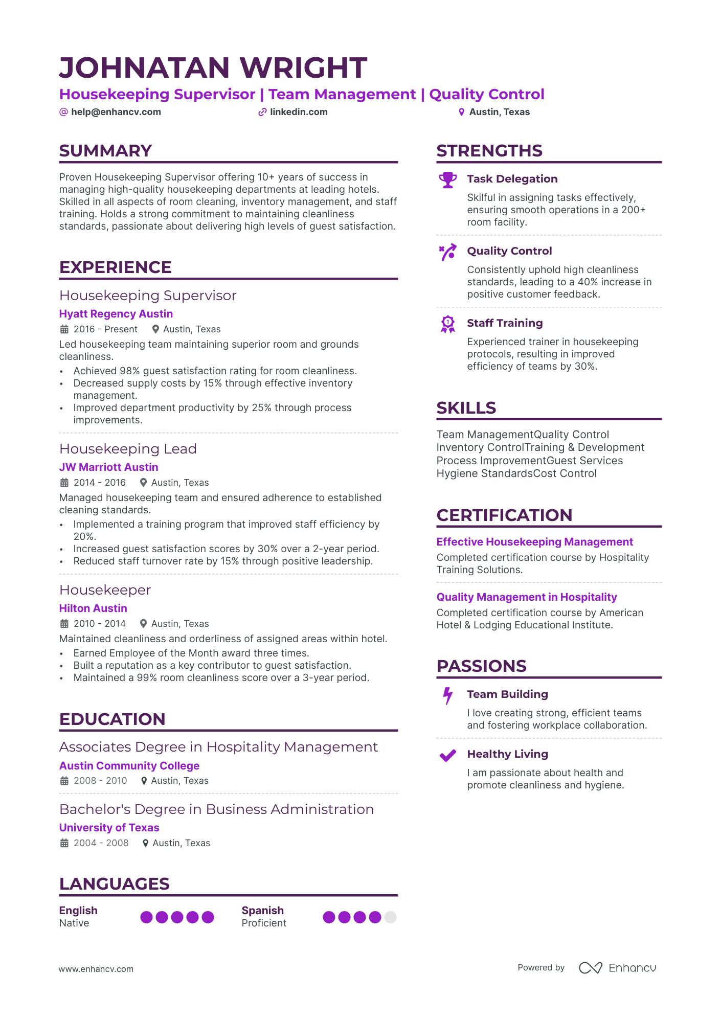 9 Housekeeper Resume Examples & Guide for 2024
