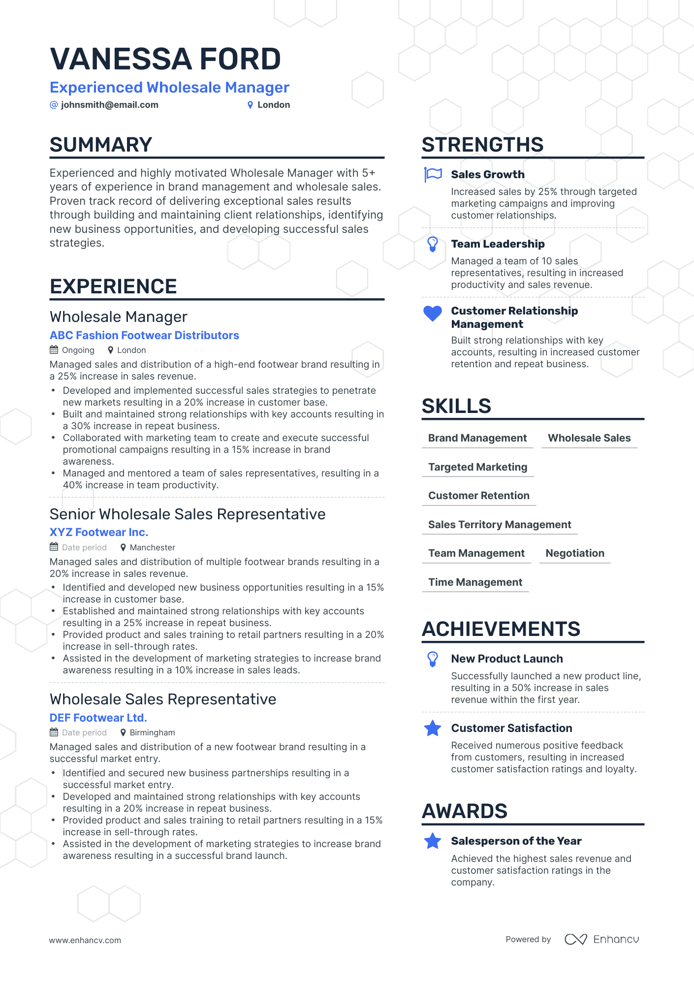 5 Wholesale Manager Resume Examples & Guide for 2024