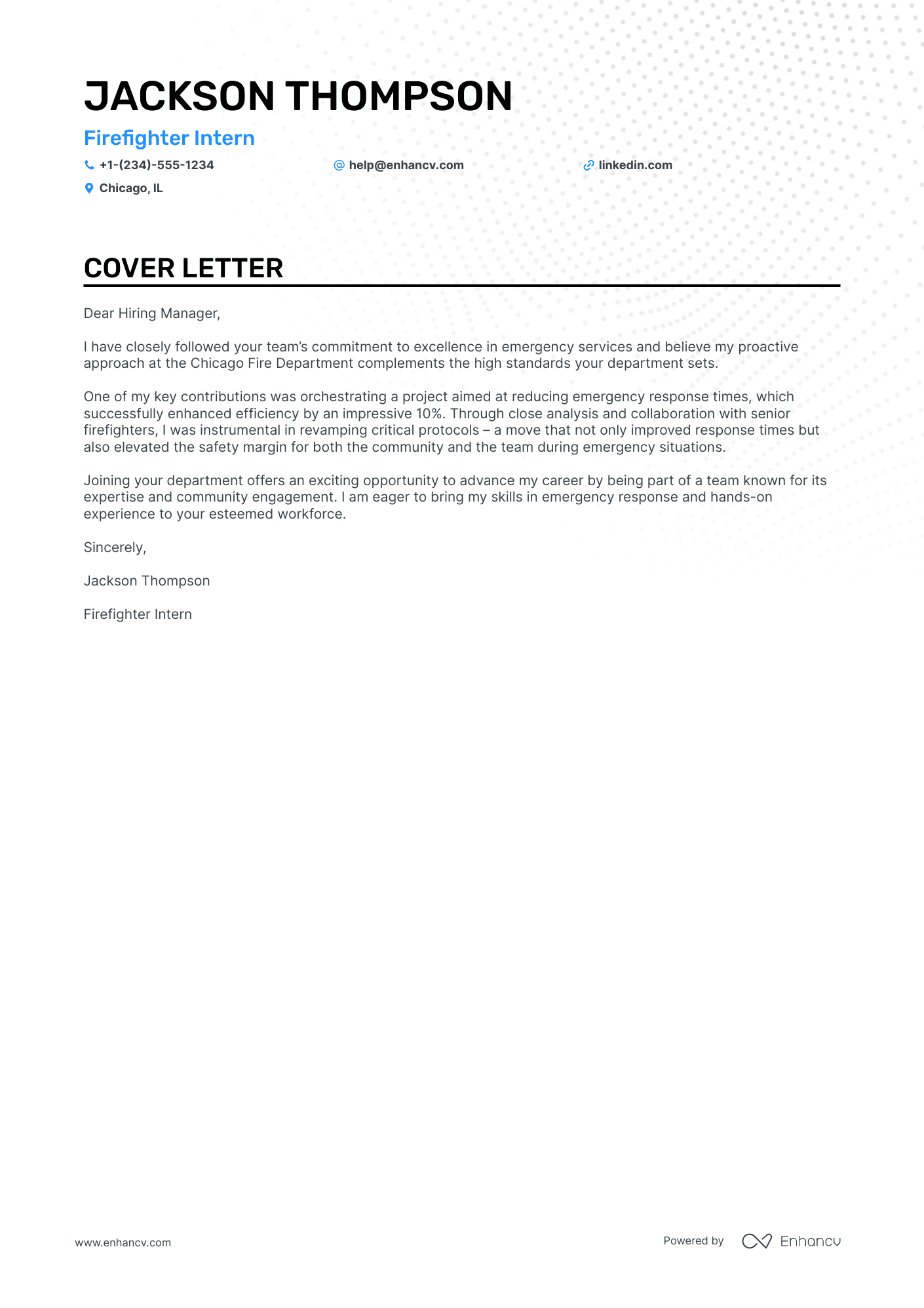 5 Professional Firefighter Cover Letter Examples and Template for 2024 ...