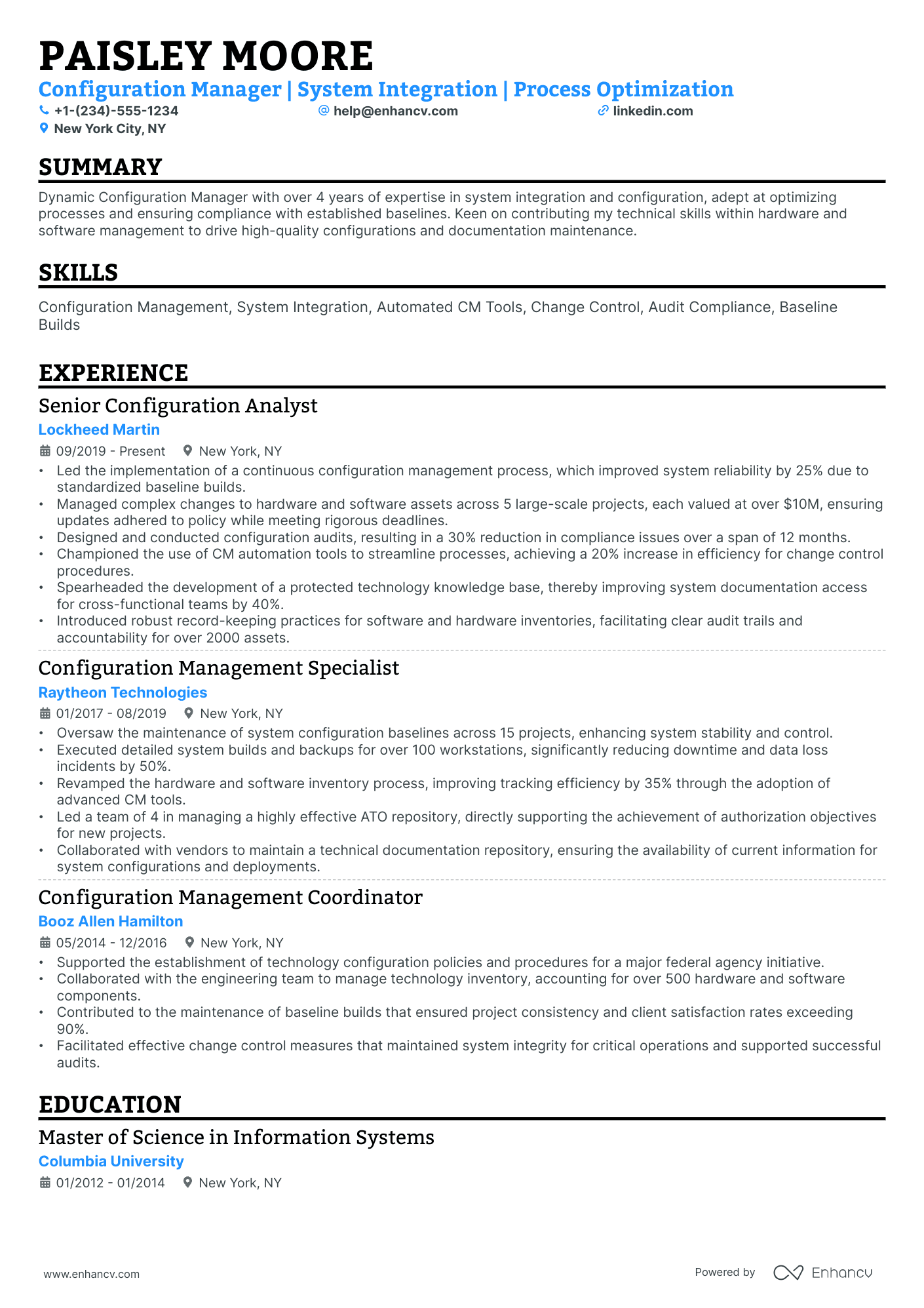 10 Configuration Manager Resume Examples & Guide for 2025