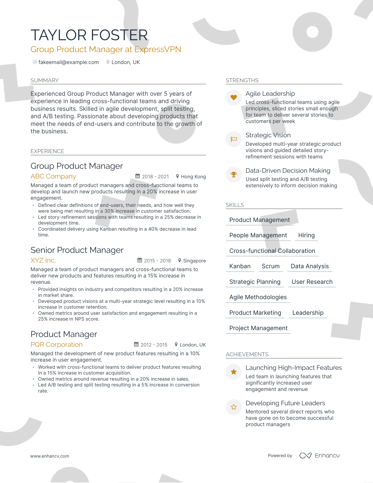 5 Group Product Manager Resume Examples & Guide for 2023