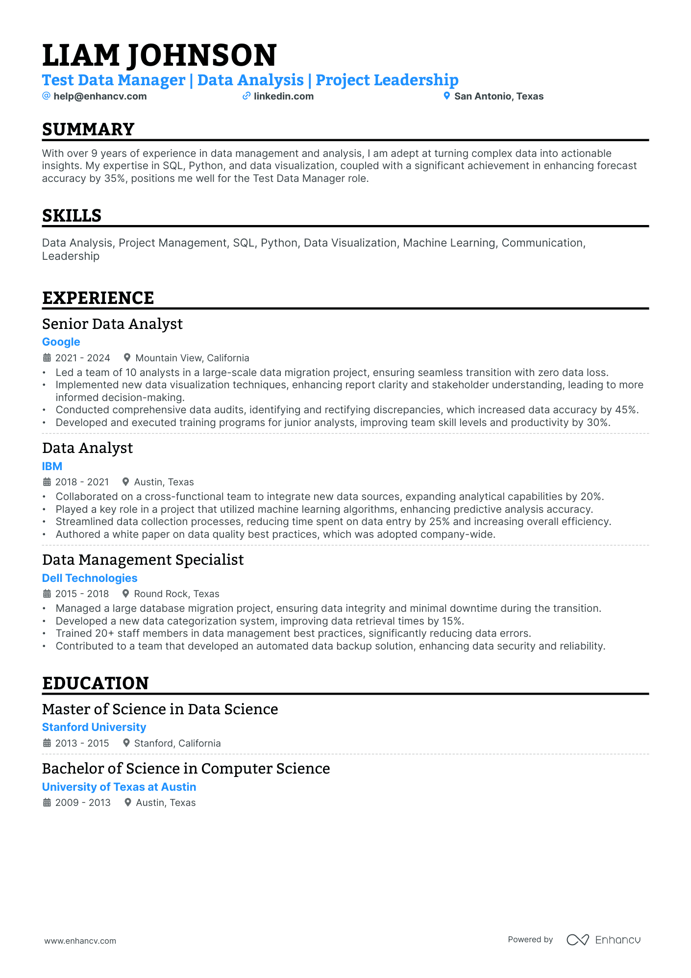 10 Data Manager Resume Examples & Guide for 2025