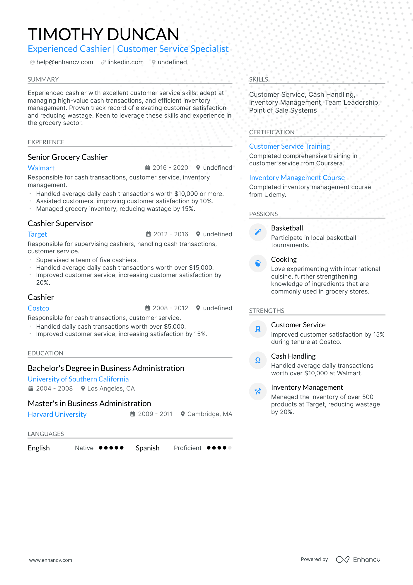 10 Grocery Store Cashier Resume Examples & Guide for 2026
