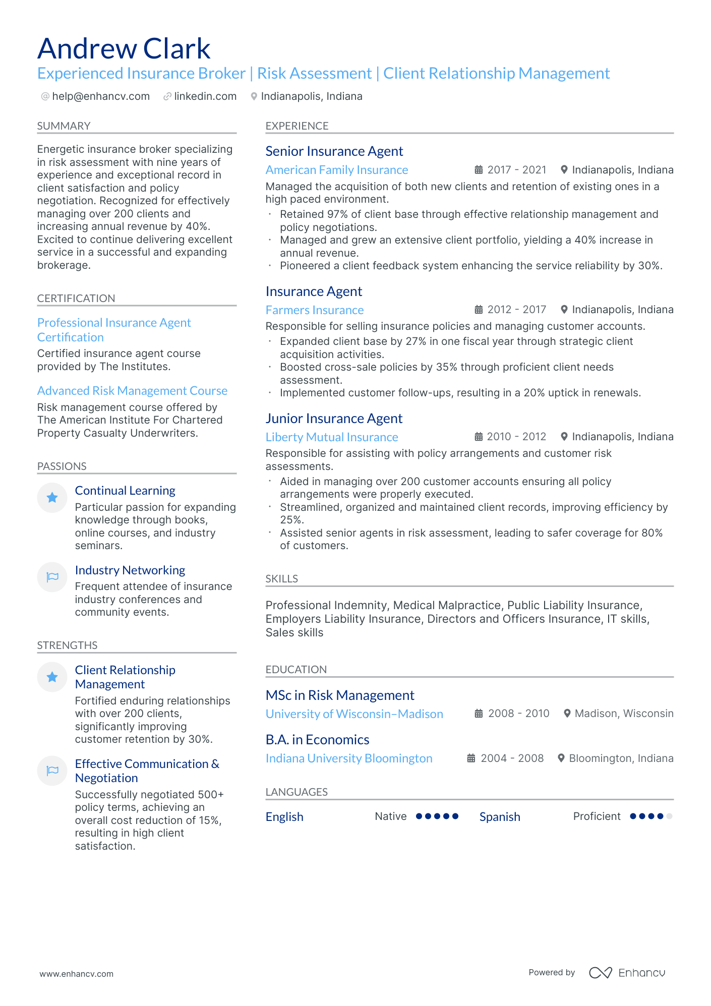 10 Insurance Broker Resume Examples & Guide for 2026