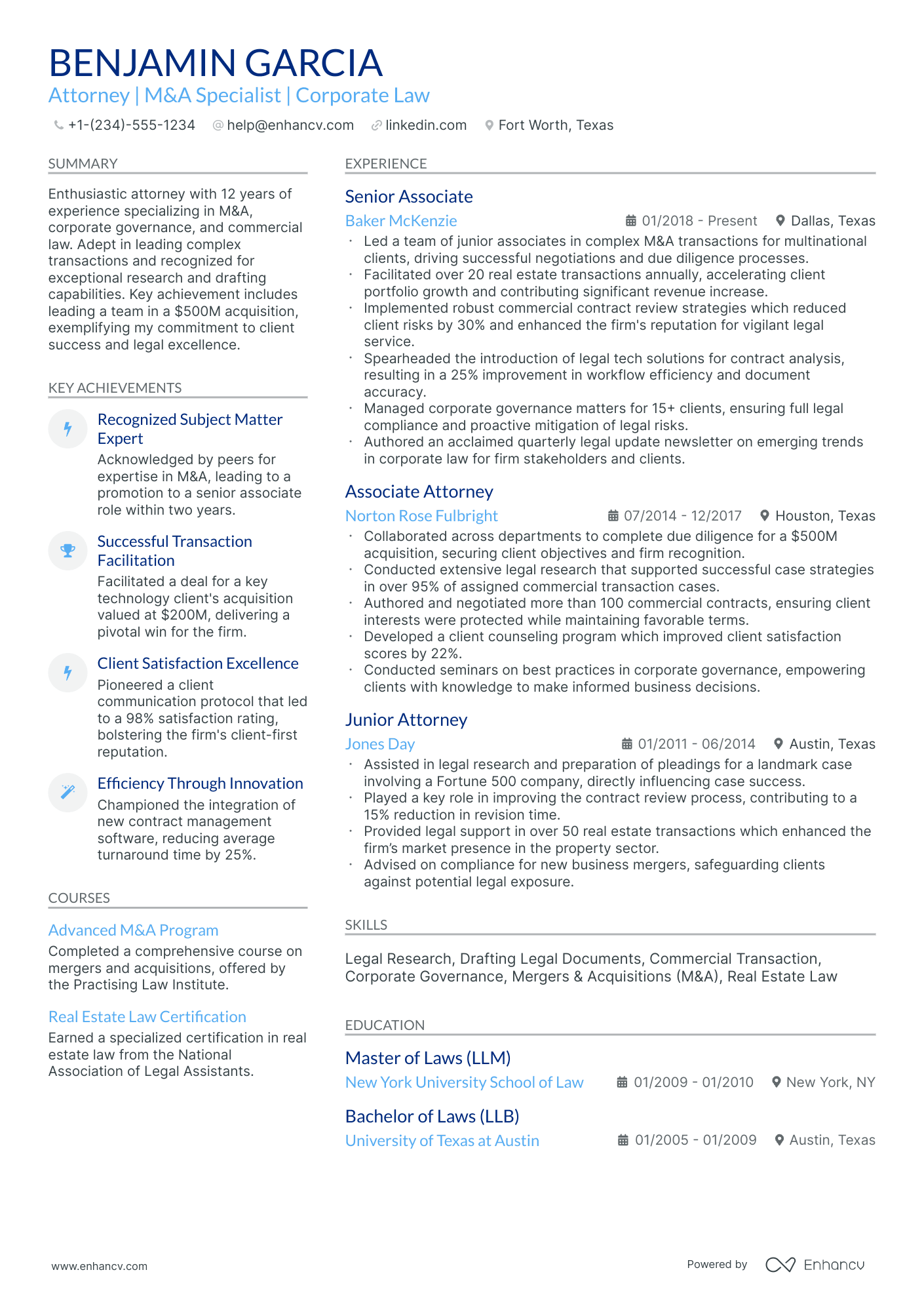 10 Corporate Lawyer Resume Examples & Guide for 2026