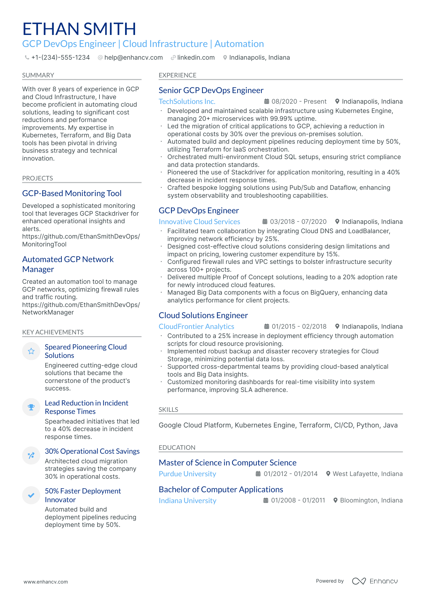 10 GCP Devops Engineer Resume Examples & Guide for 2026