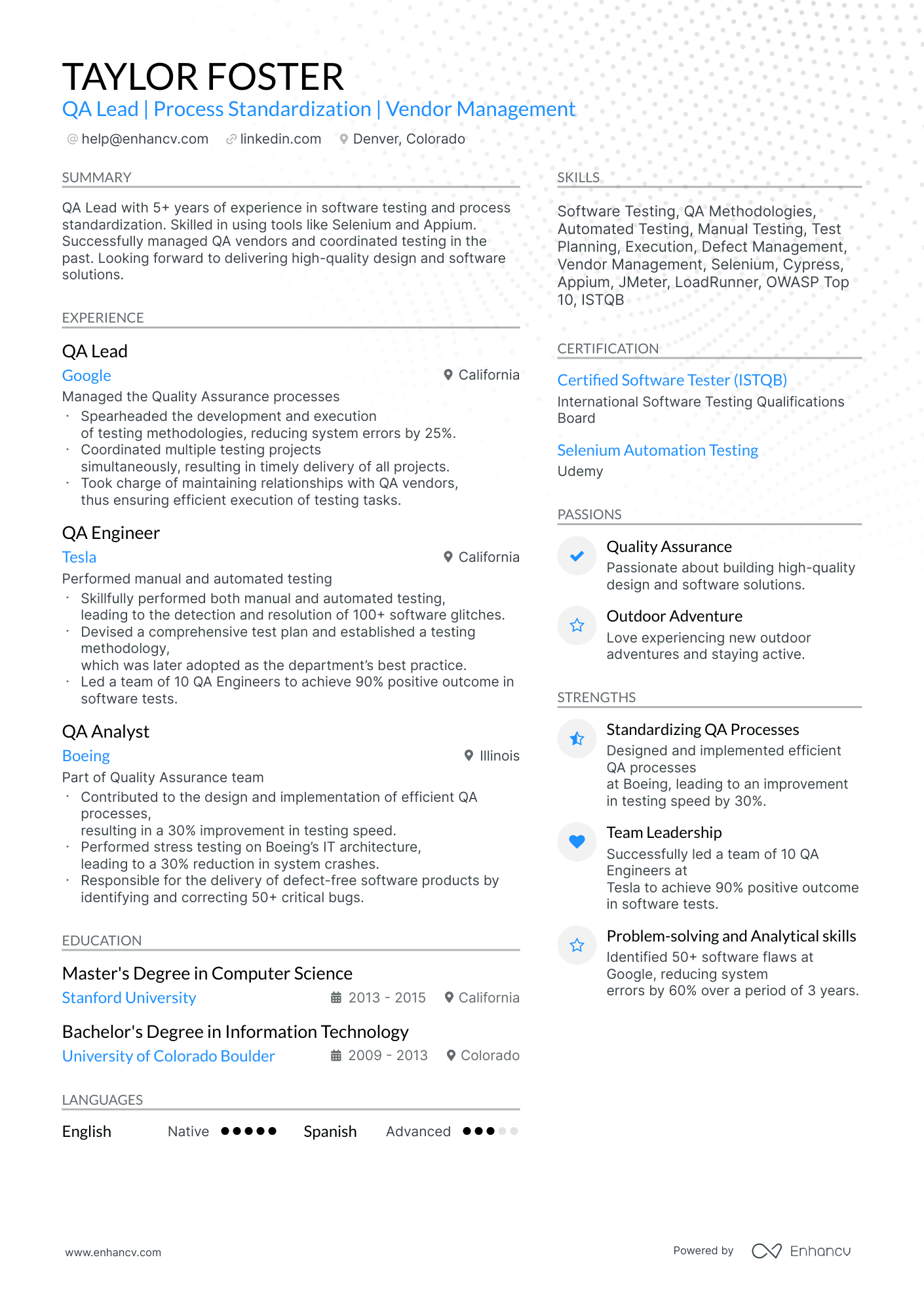 10 QA Lead Resume Examples & Guide for 2025