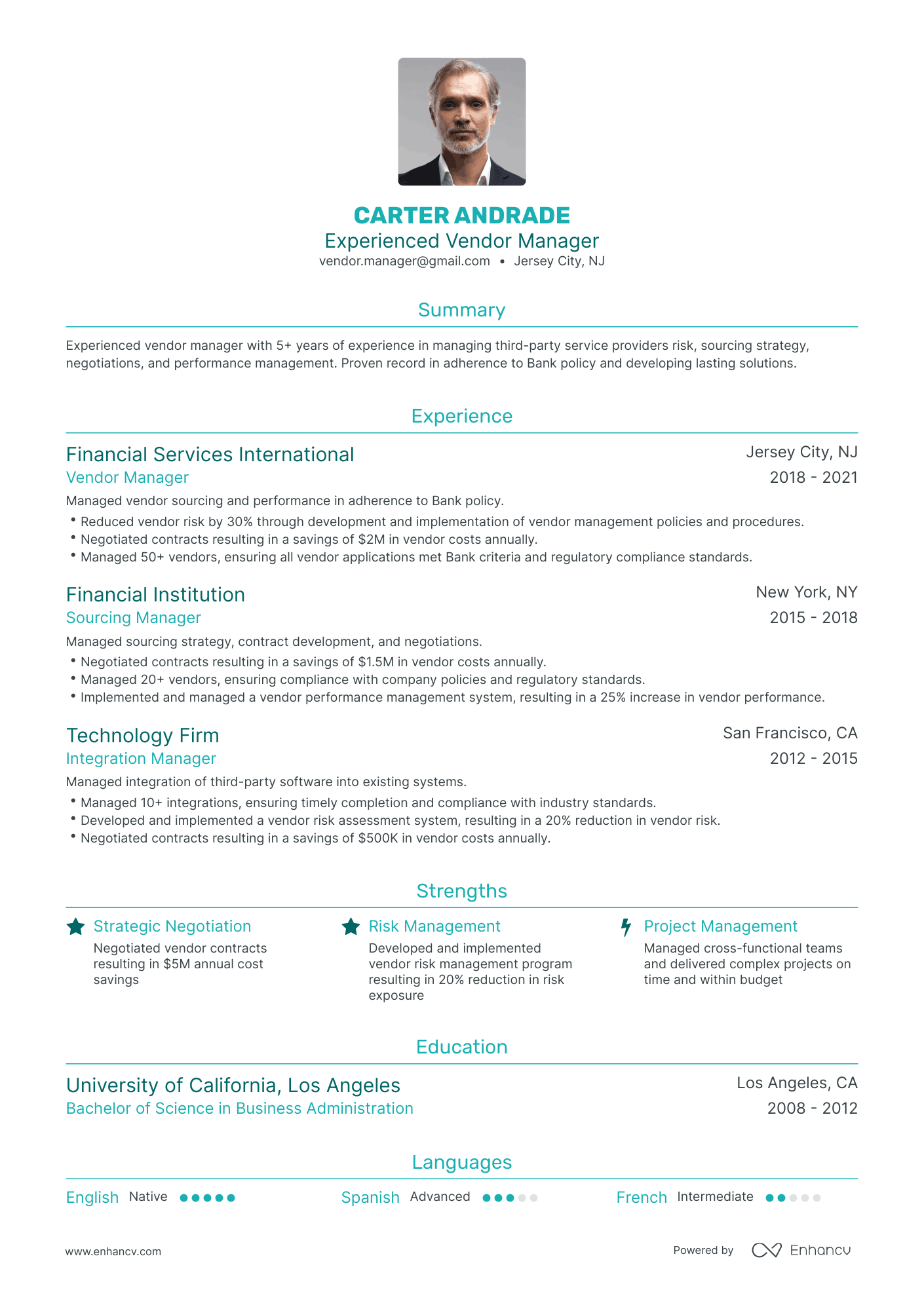 5 Vendor Manager Resume Examples & Guide for 2024