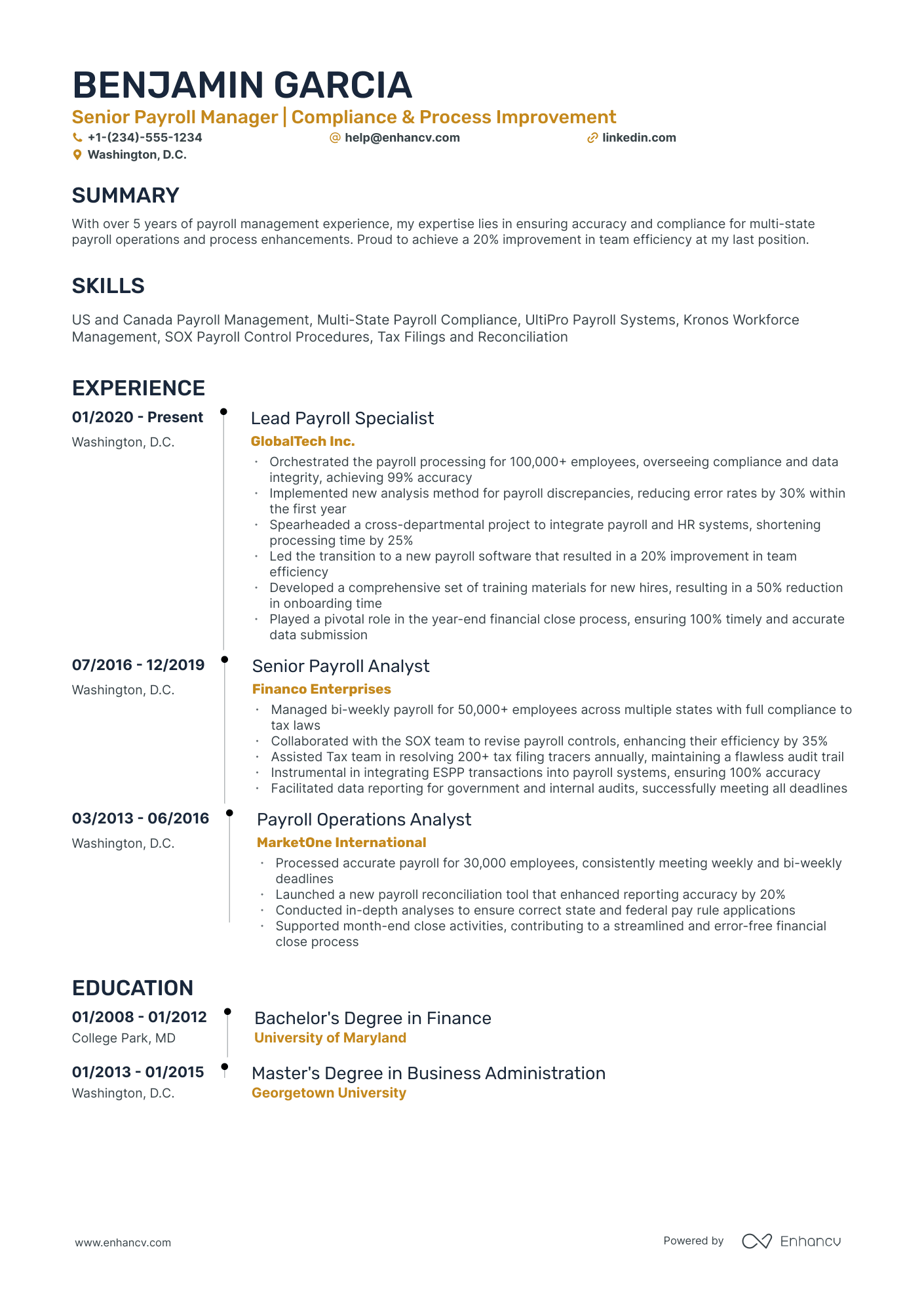 10 Payroll Manager Resume Examples & Guide for 2026